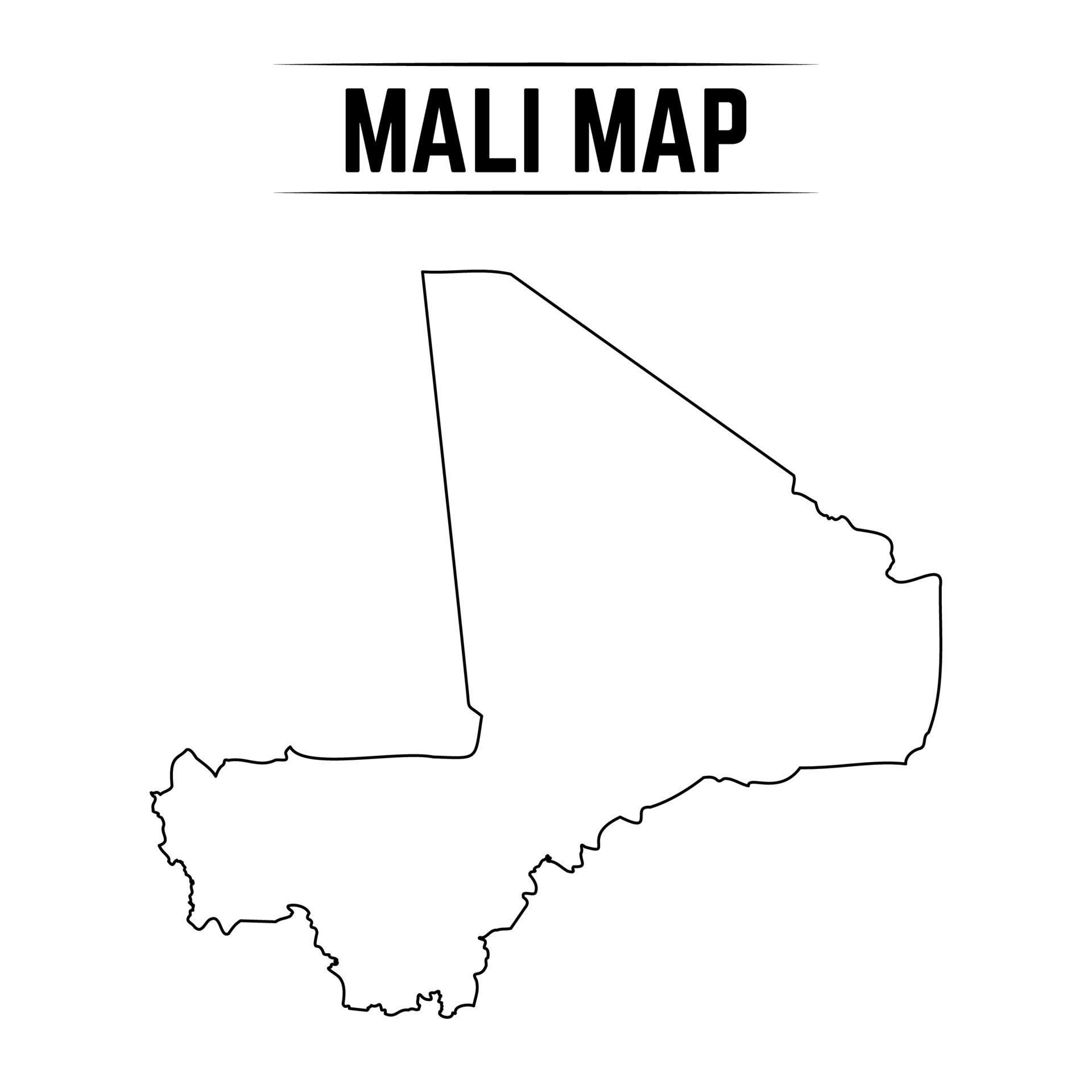 Esquema Simple Mapa De Mali 3087806 Vector En Vecteezy