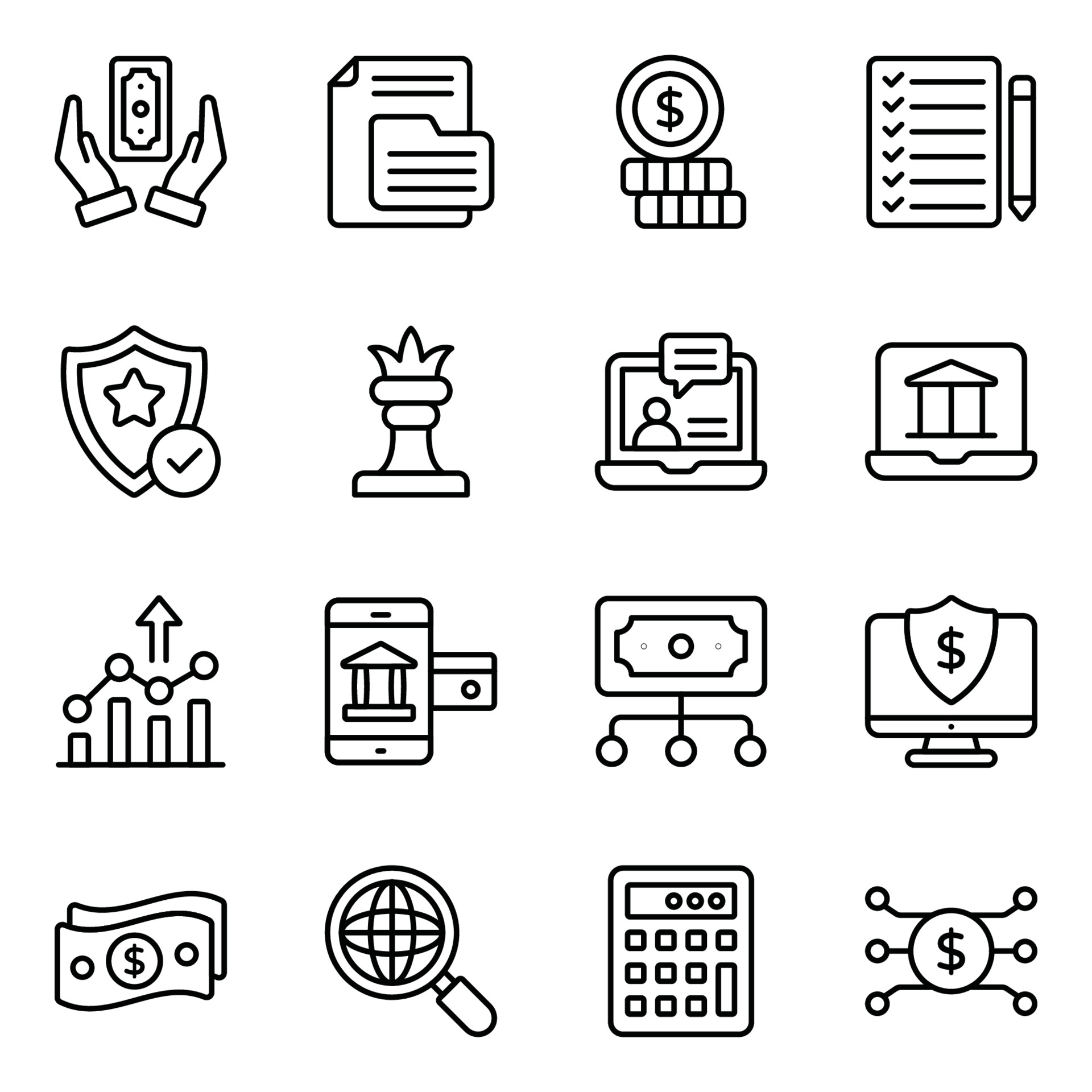 Business and Finance Line Icons Set 3088541 Vector Art at Vecteezy