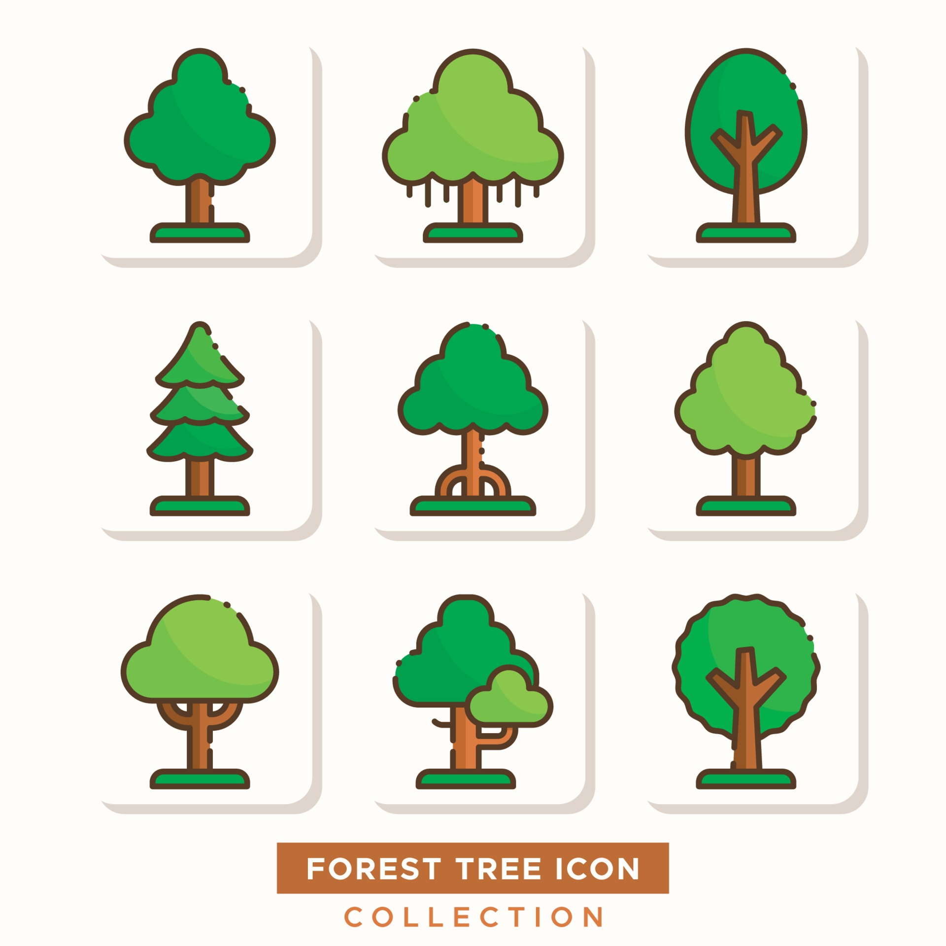 Forest Tree Icon Pack 3090554 Vector Art at Vecteezy