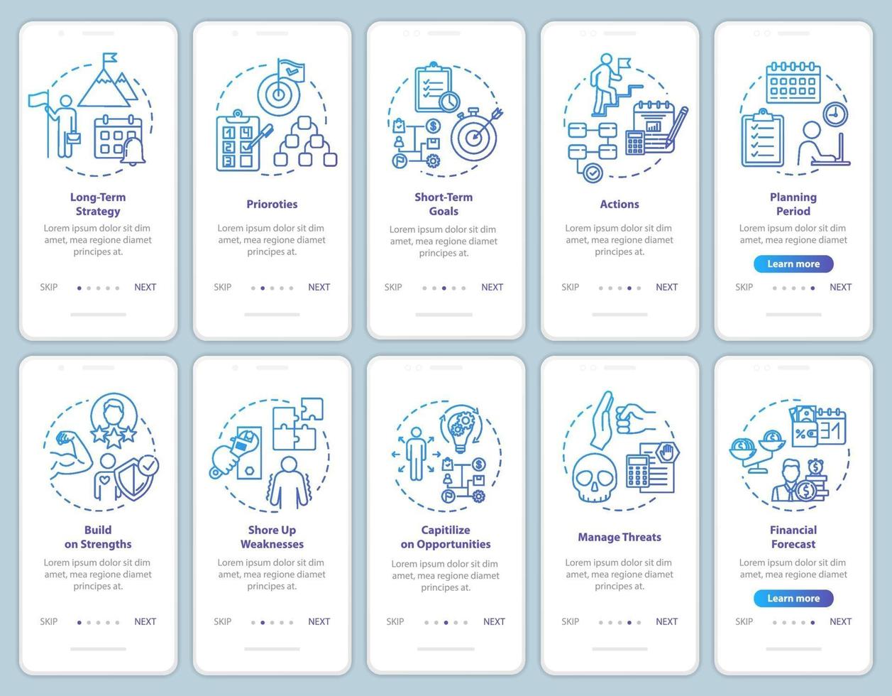 Strategies Onboarding Mobile App Page Screen With Concepts 3092739 Vector Art At Vecteezy