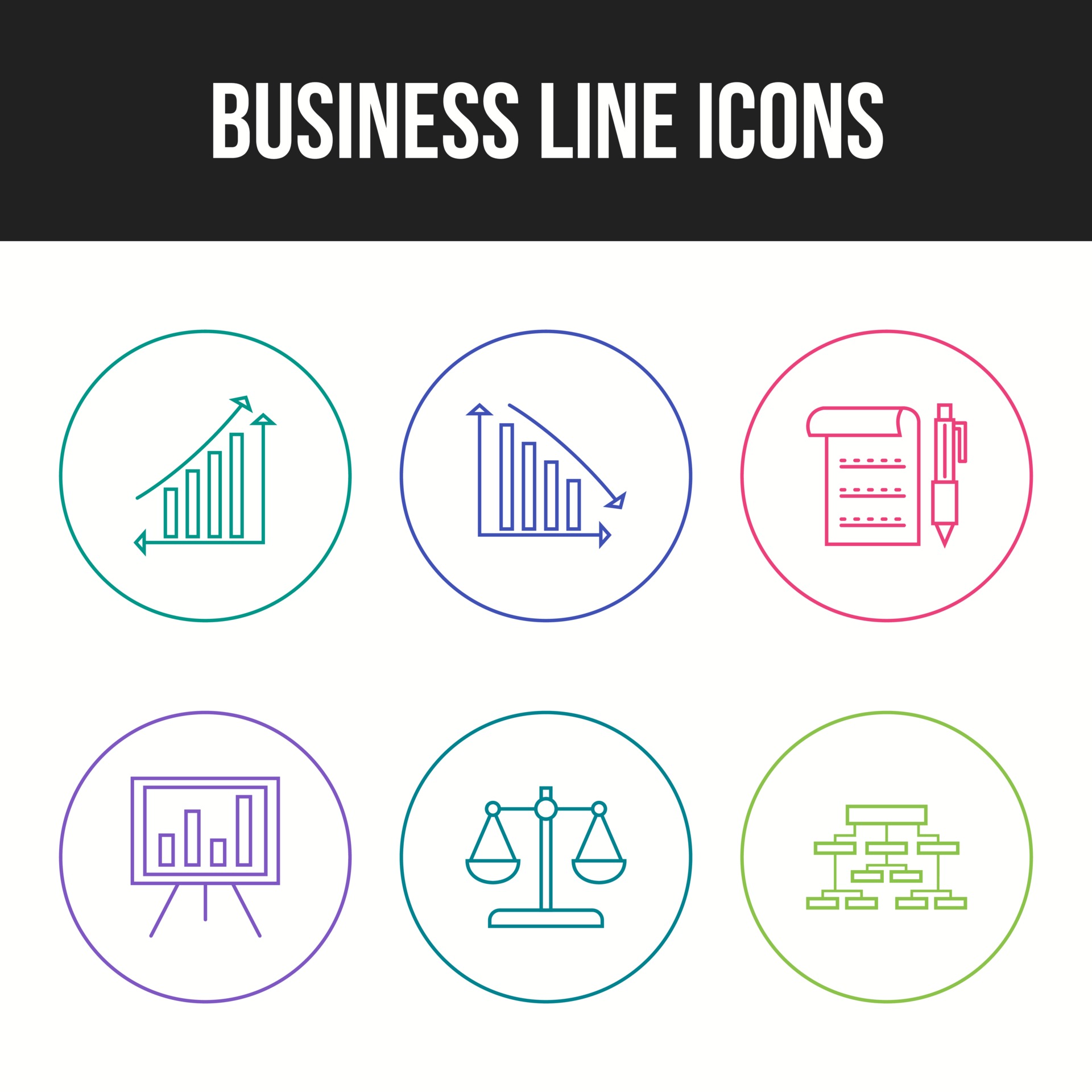 Beautiful 6 icons pack of business vector icons 3092969 Vector Art at ...