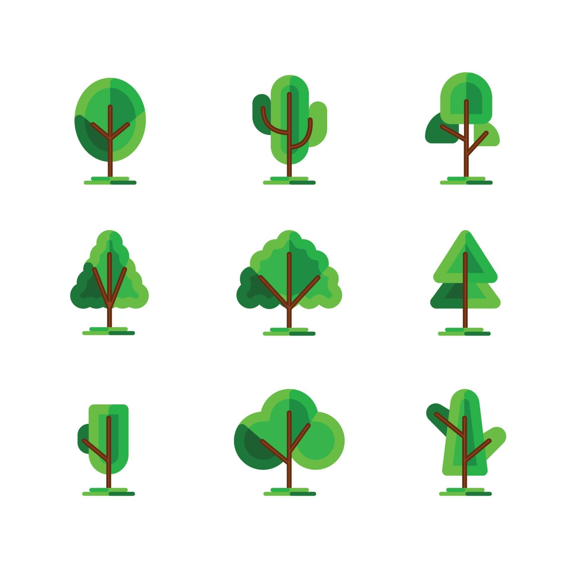 Set of Tree Icons 3107822 Vector Art at Vecteezy