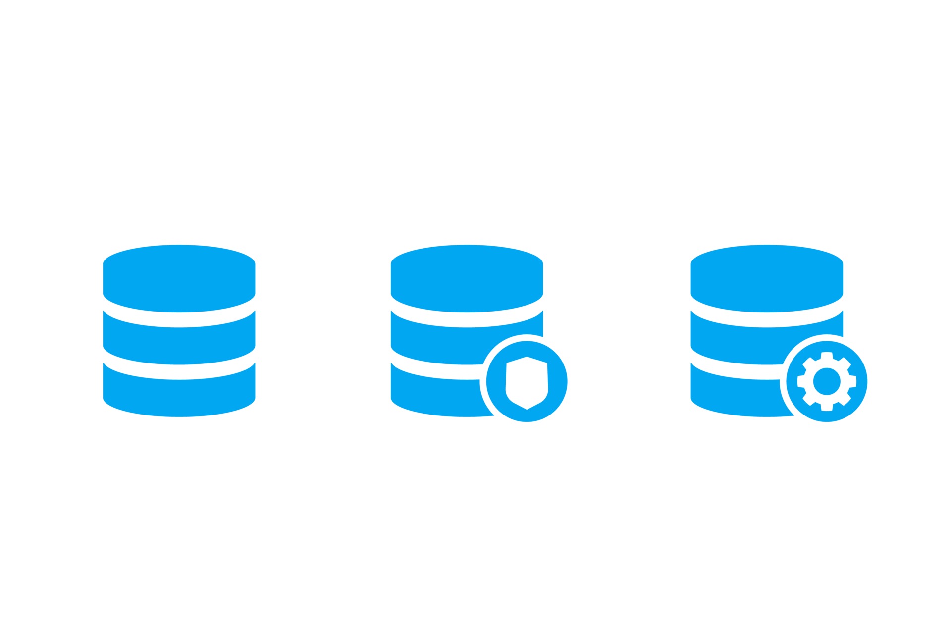 database, data storage icons on white 3108126 Vector Art at Vecteezy