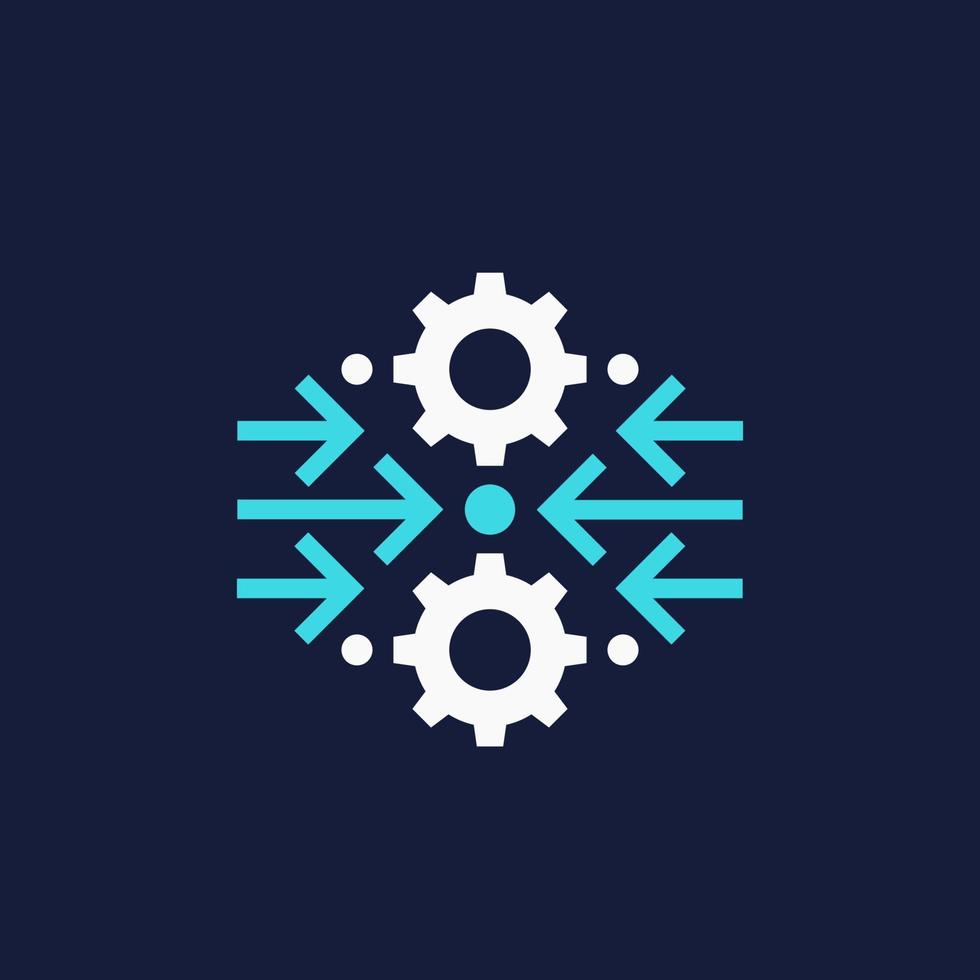 Integration, optimization icon with gears and arrows 3108187 Vector Art ...