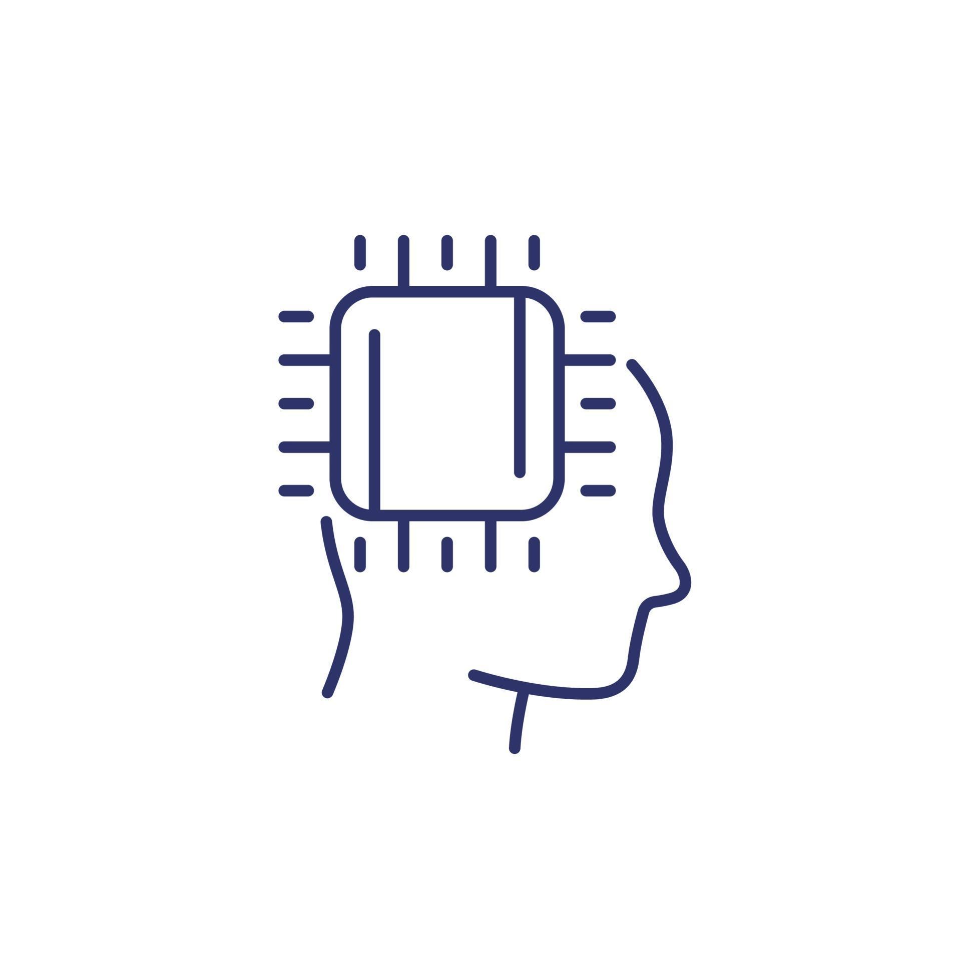 Machine learning and artificial intelligence, AI line icon 3108198 ...