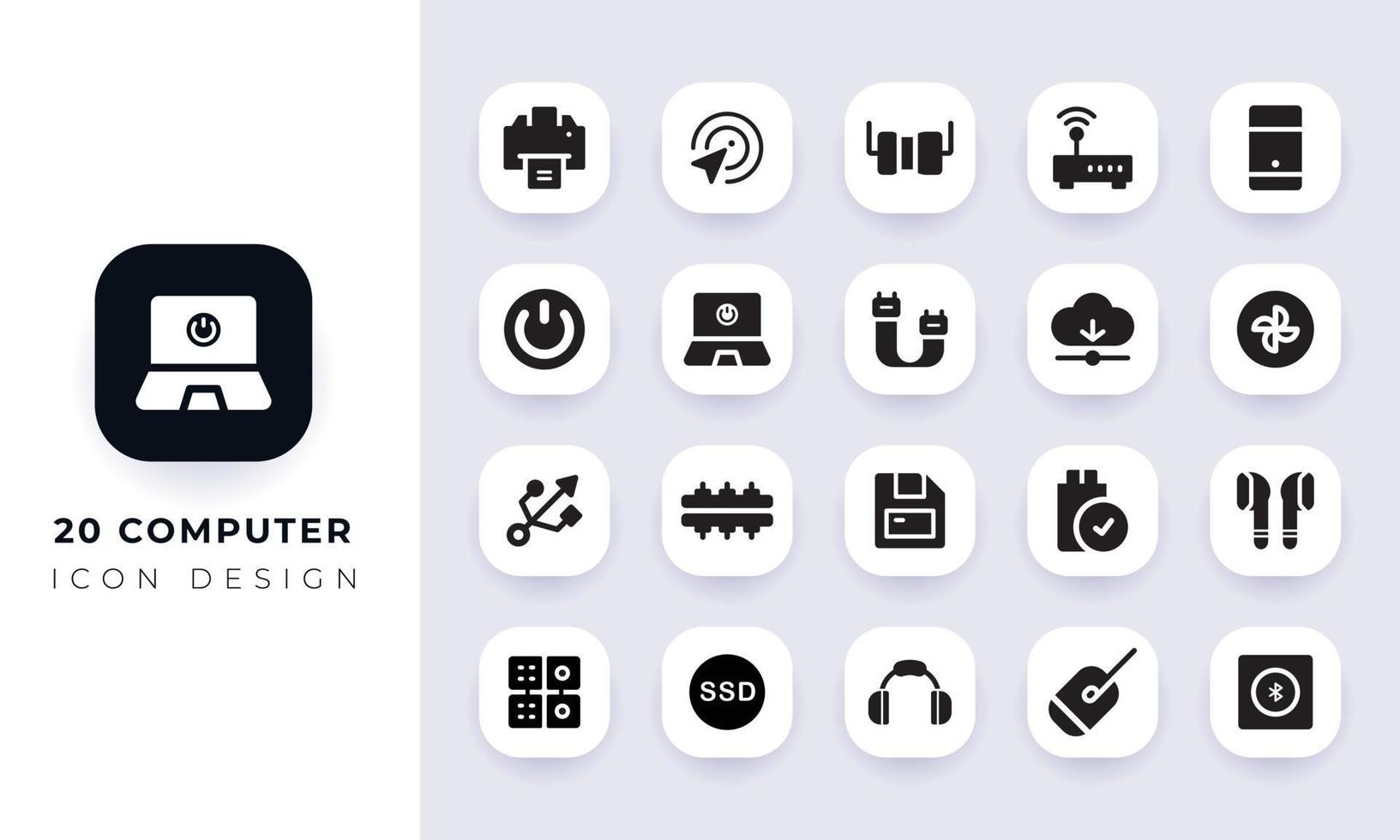 Minimal flat computer icon pack. 3109270 Vector Art at Vecteezy