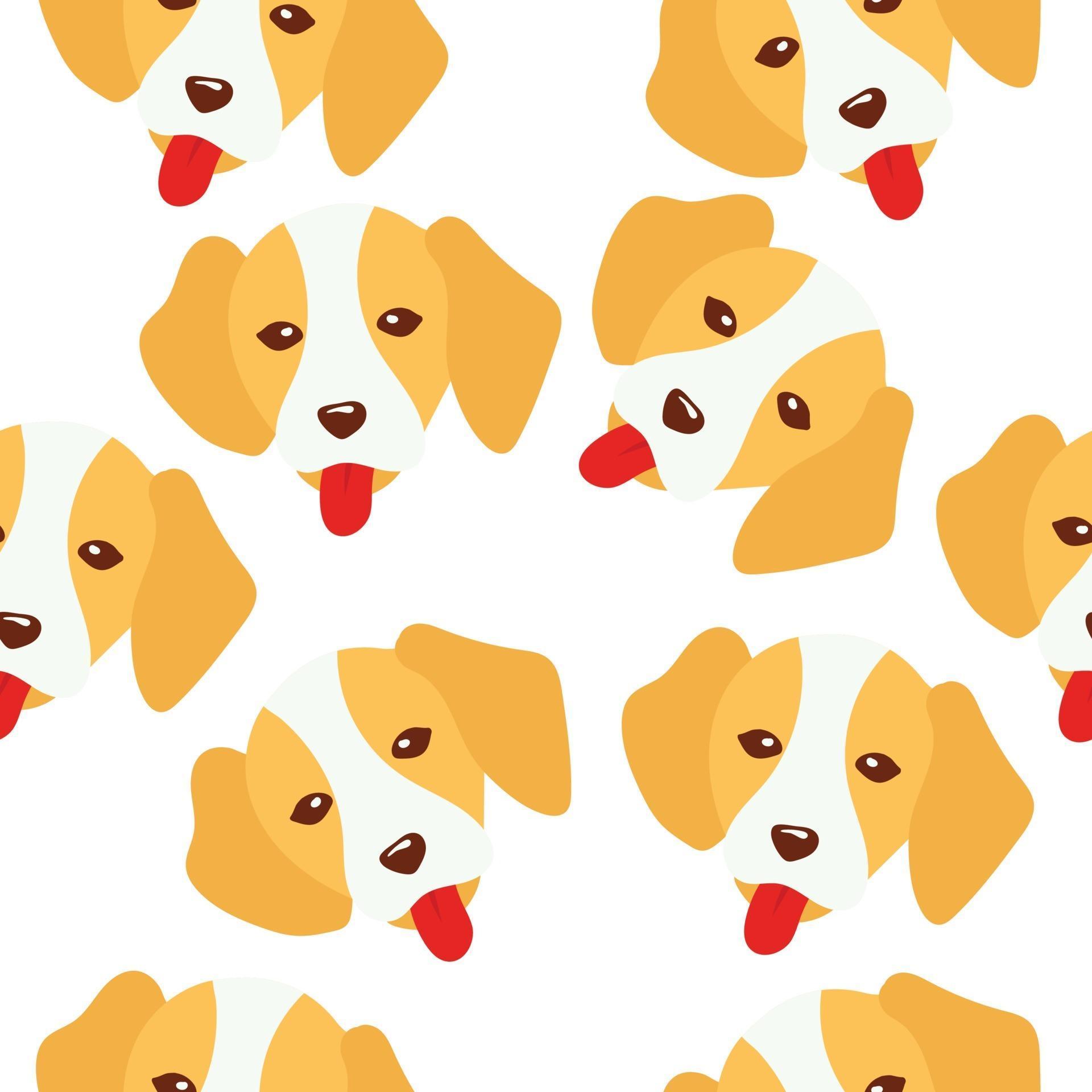 Cute Puppy Head Seamless Pattern 3110928 Vector Art at Vecteezy