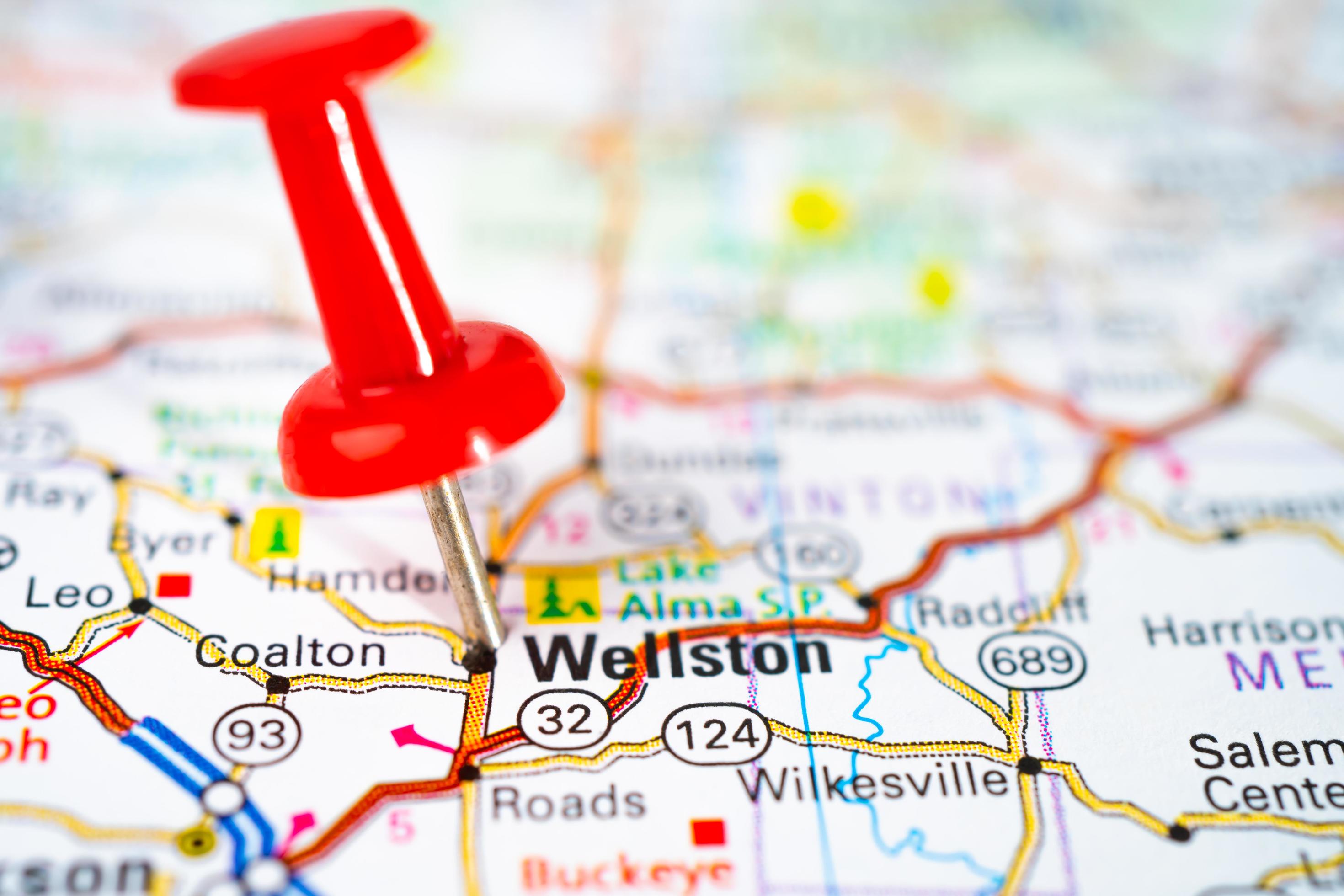 Wellston, Jackson County, Ohio, road map with red pushpin 3115175 Stock ... Wellston, Jackson County, Ohio, road map with red pushpin 3115175 Stock ...