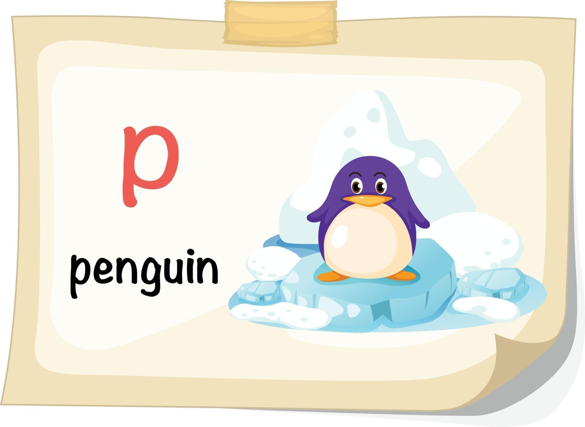 animal alphabet letter P for penguin illustration vector 3115818 Vector ...