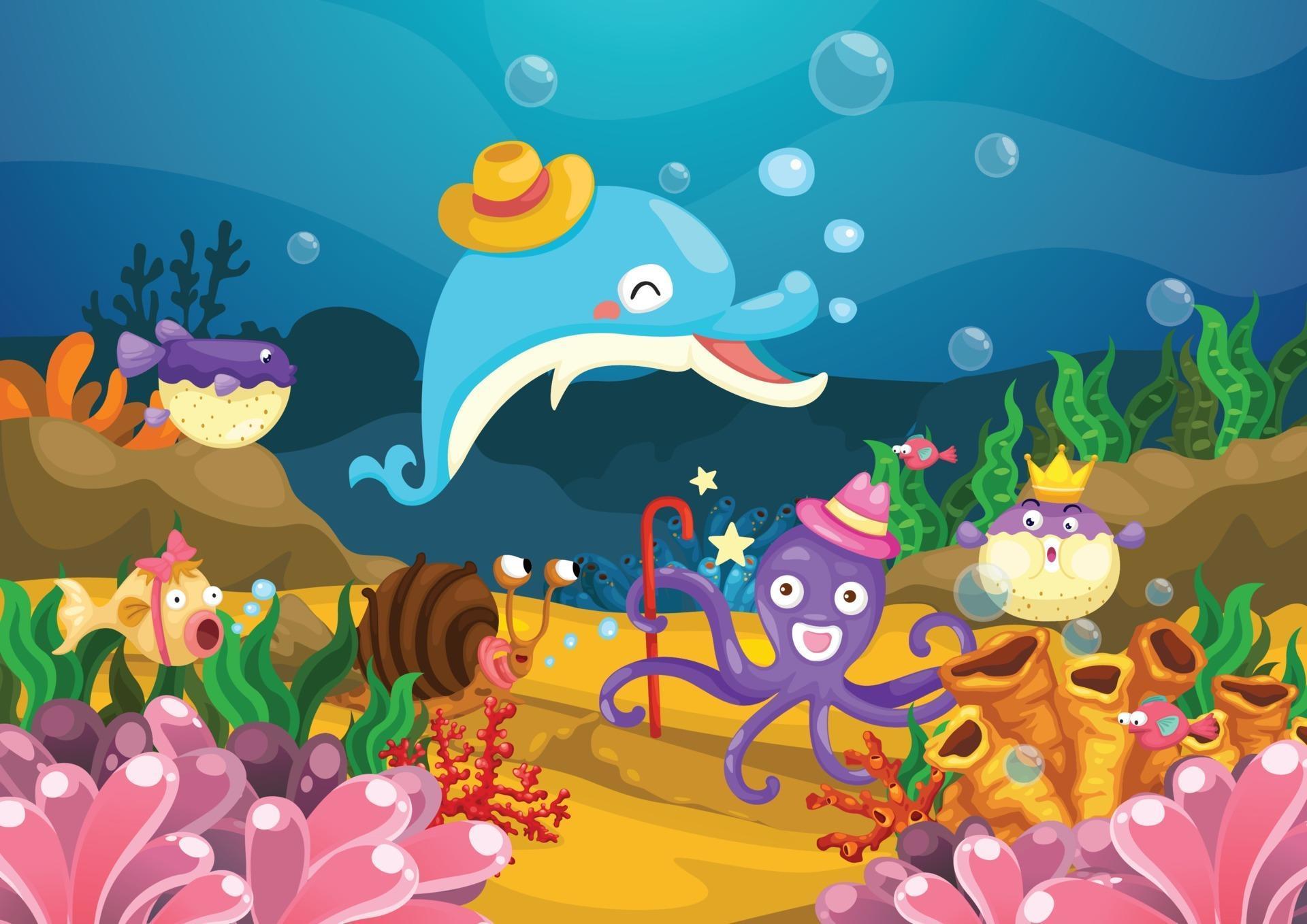 marine life under the sea vector 3115910 Vector Art at Vecteezy