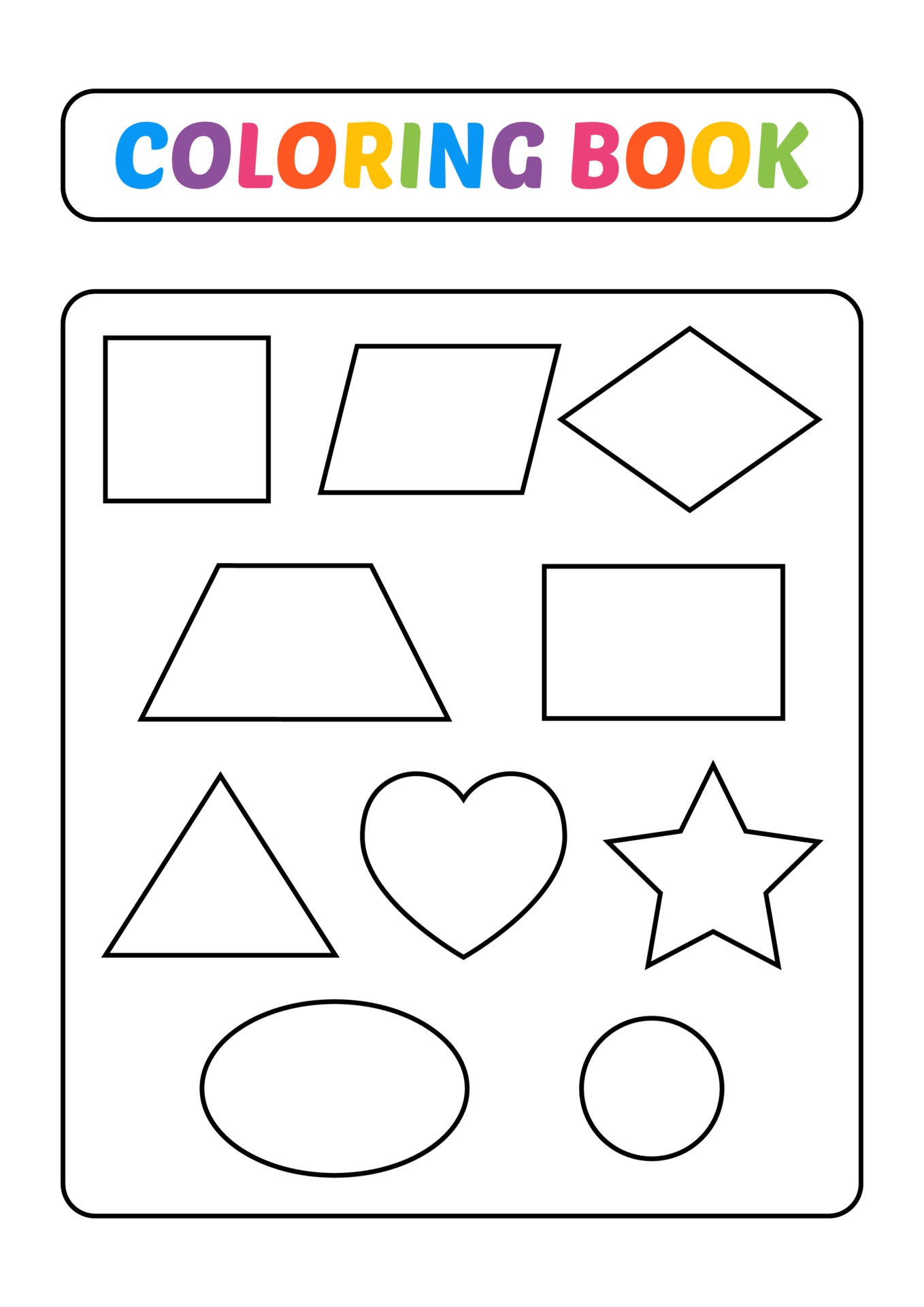 Coloring book for kids, shapes vector 3120142 Vector Art at Vecteezy