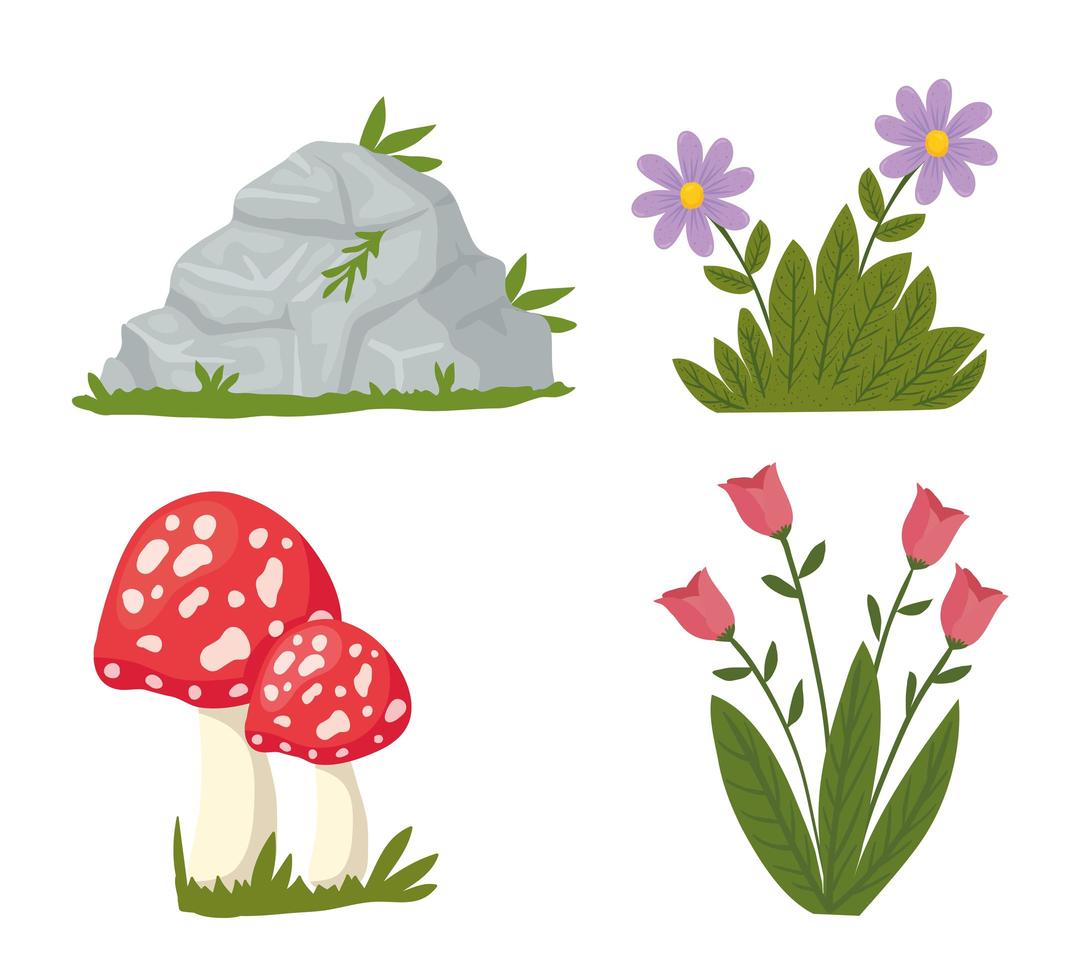 bundle of landscape set icons 3125770 Vector Art at Vecteezy