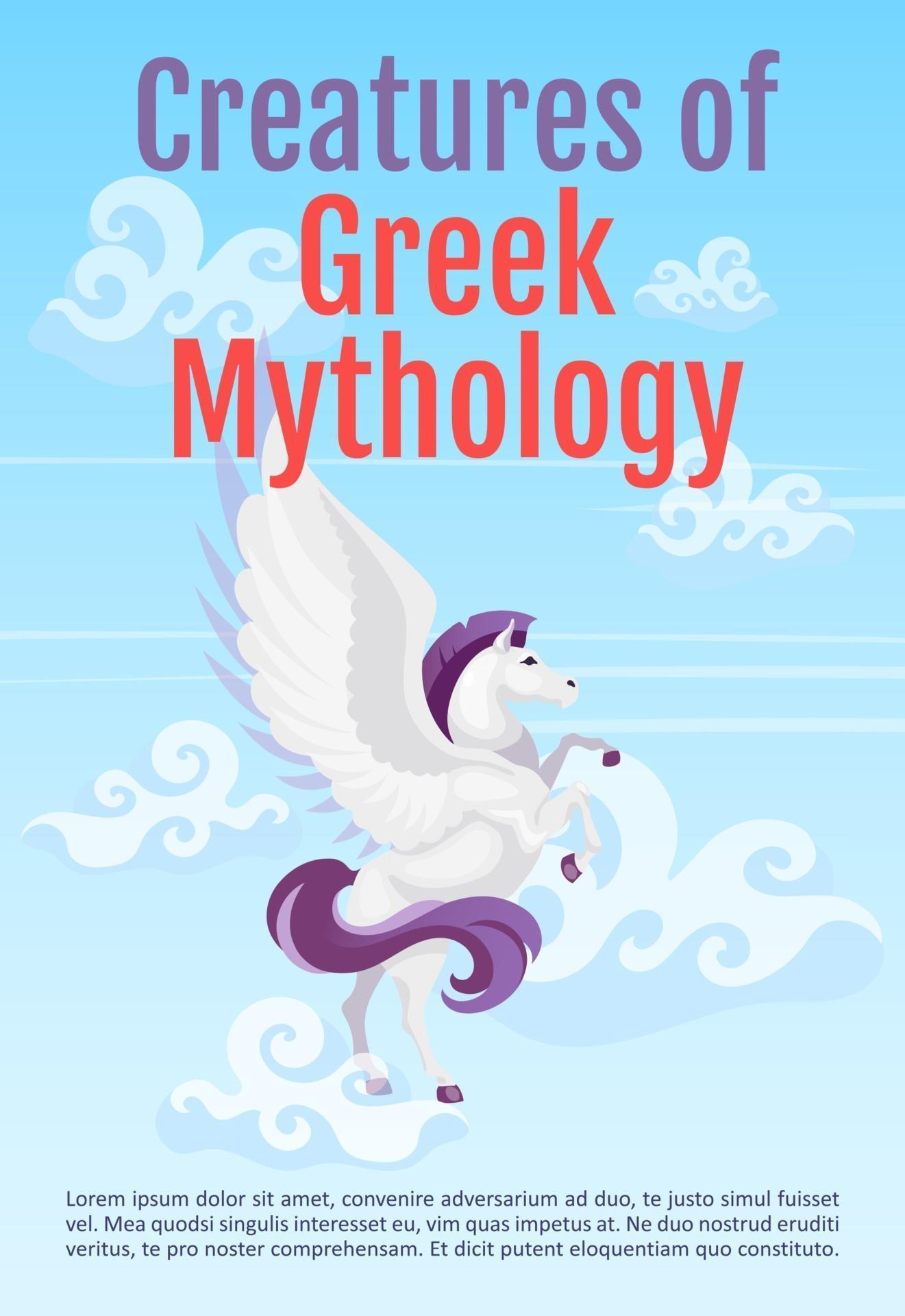 Creatures of greek mythology brochure template 3129162 Vector Art at ...
