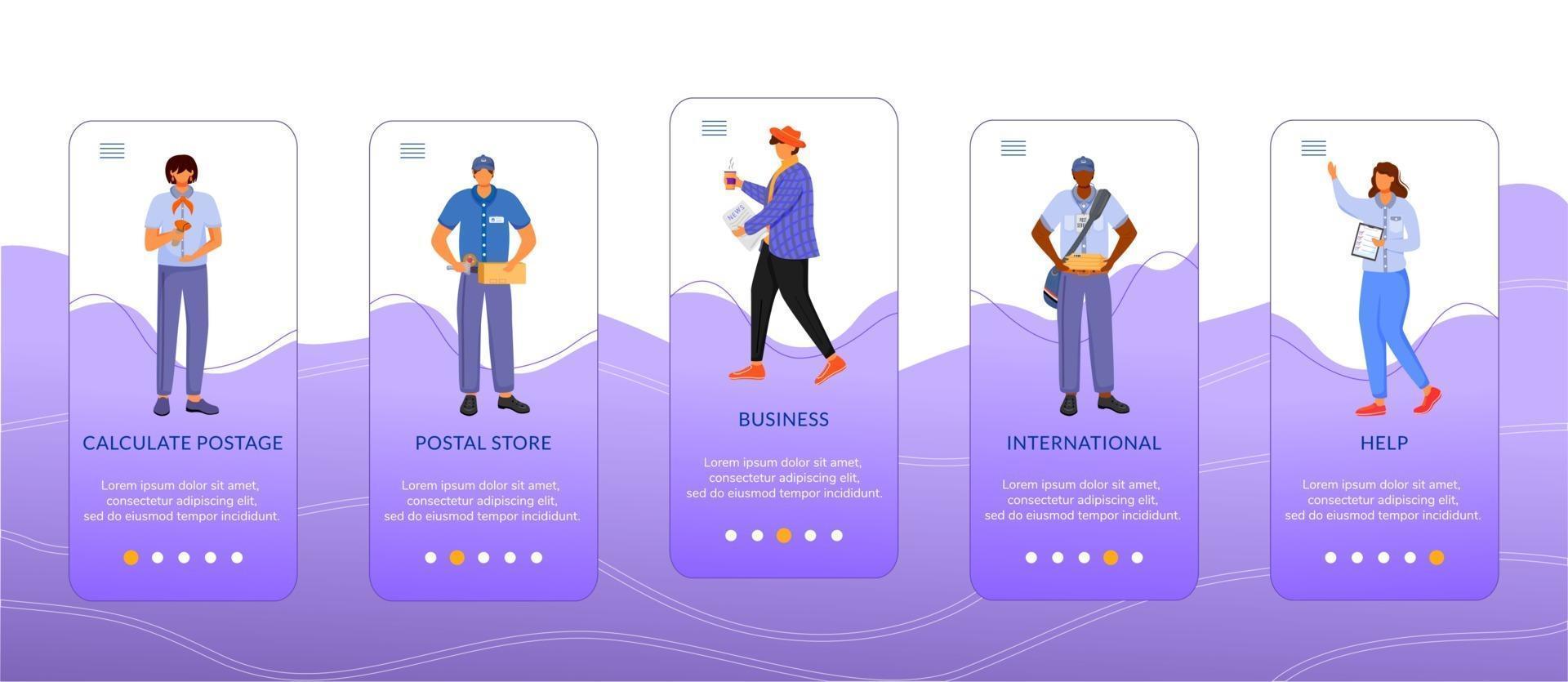 Post Service Onboarding Mobile App Screen Vector Template 3129178 Vector Art At Vecteezy