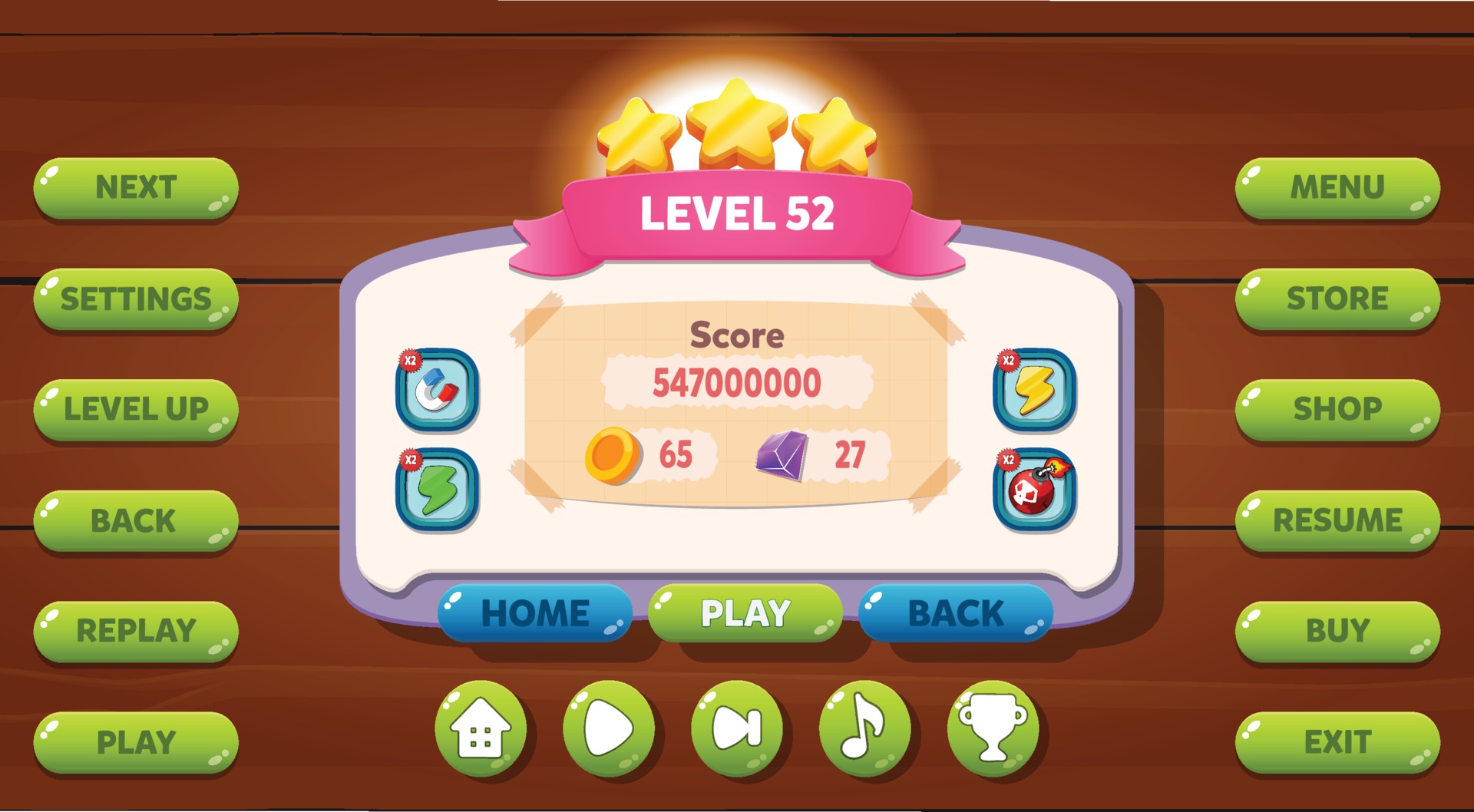 Casual Game UI menu pop up buttons 3132283 Vector Art at Vecteezy