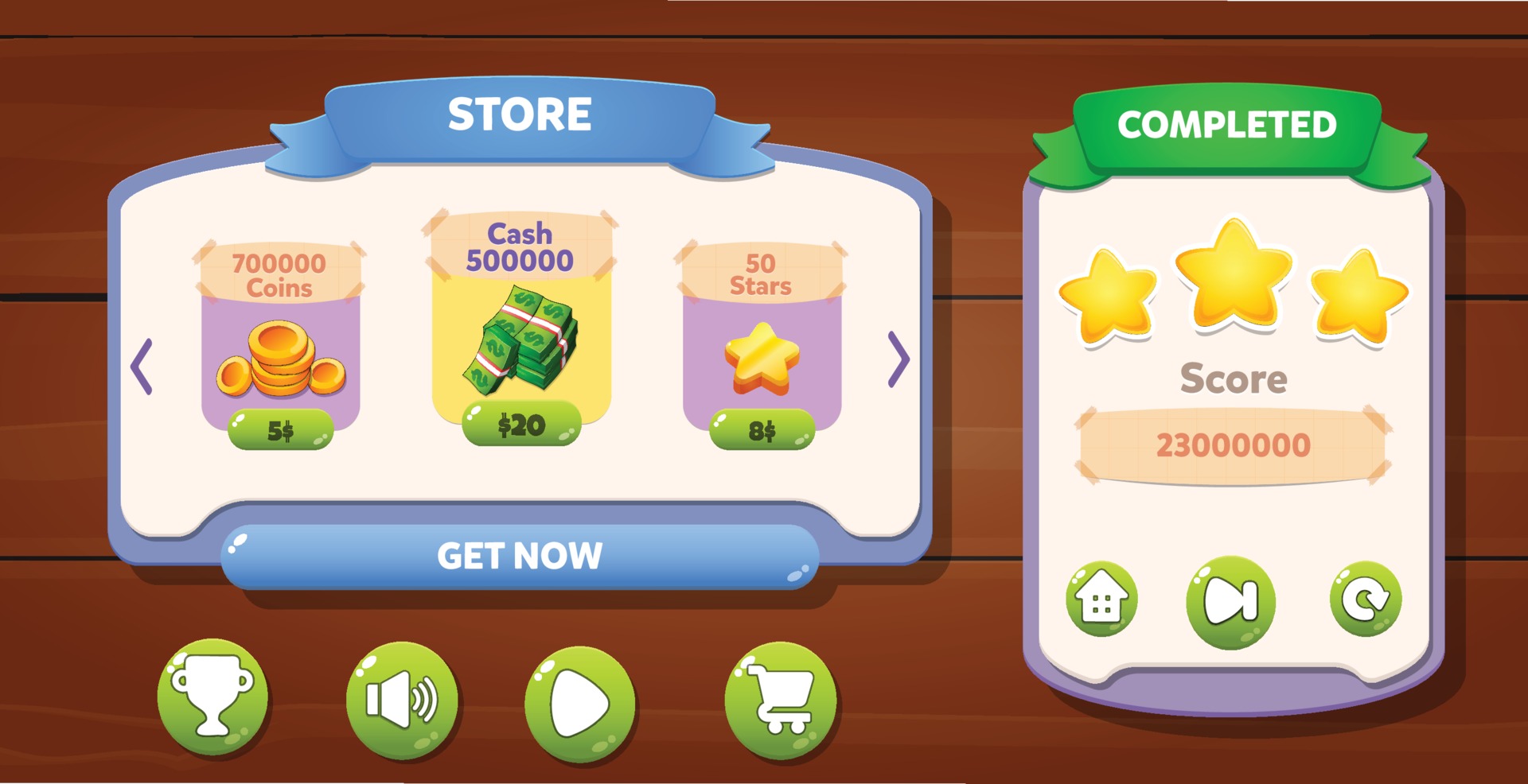 Casual Game UI menu pop up buttons 3132288 Vector Art at Vecteezy