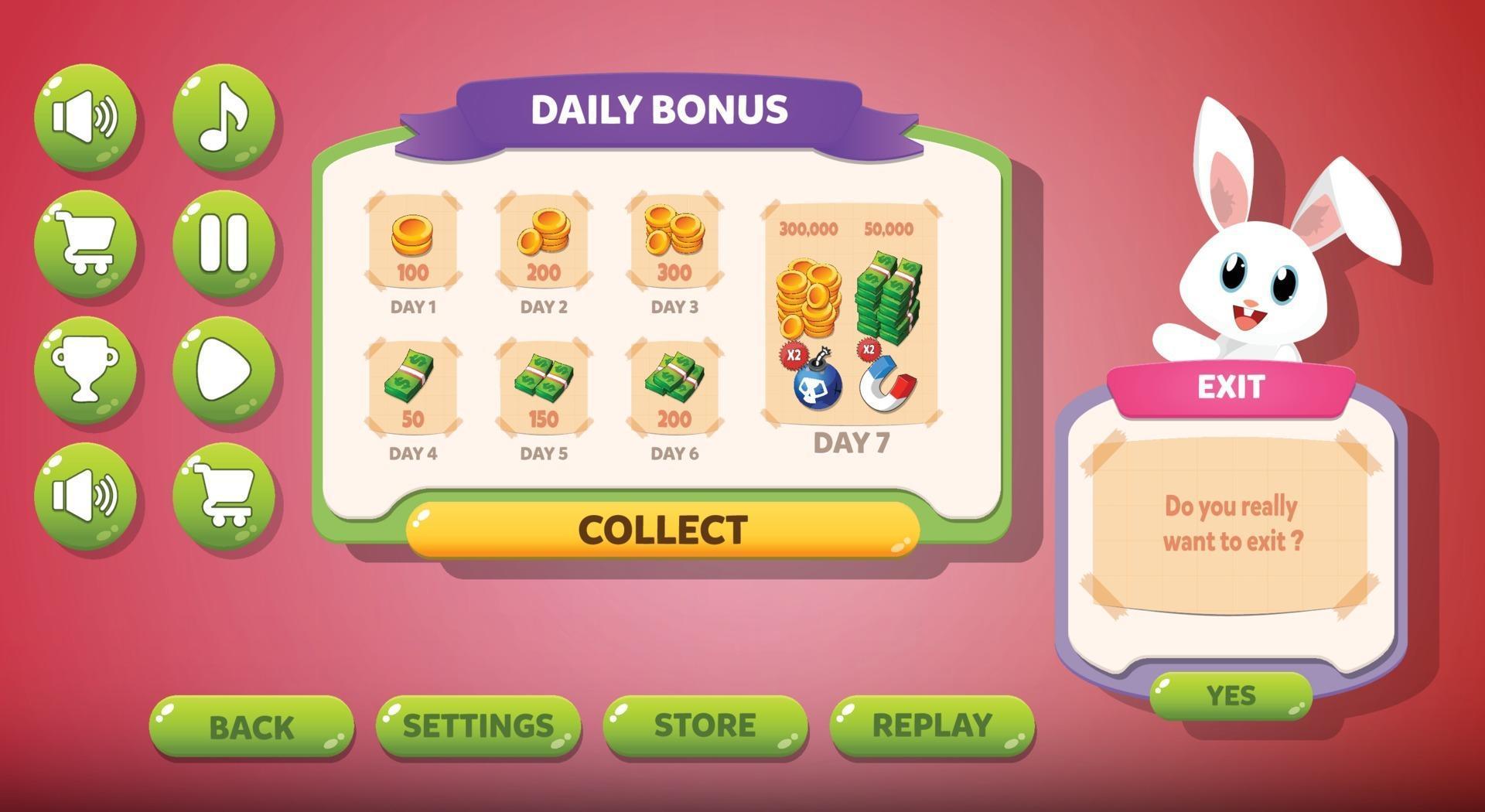 Casual Game UI menu pop up buttons 3132292 Vector Art at Vecteezy