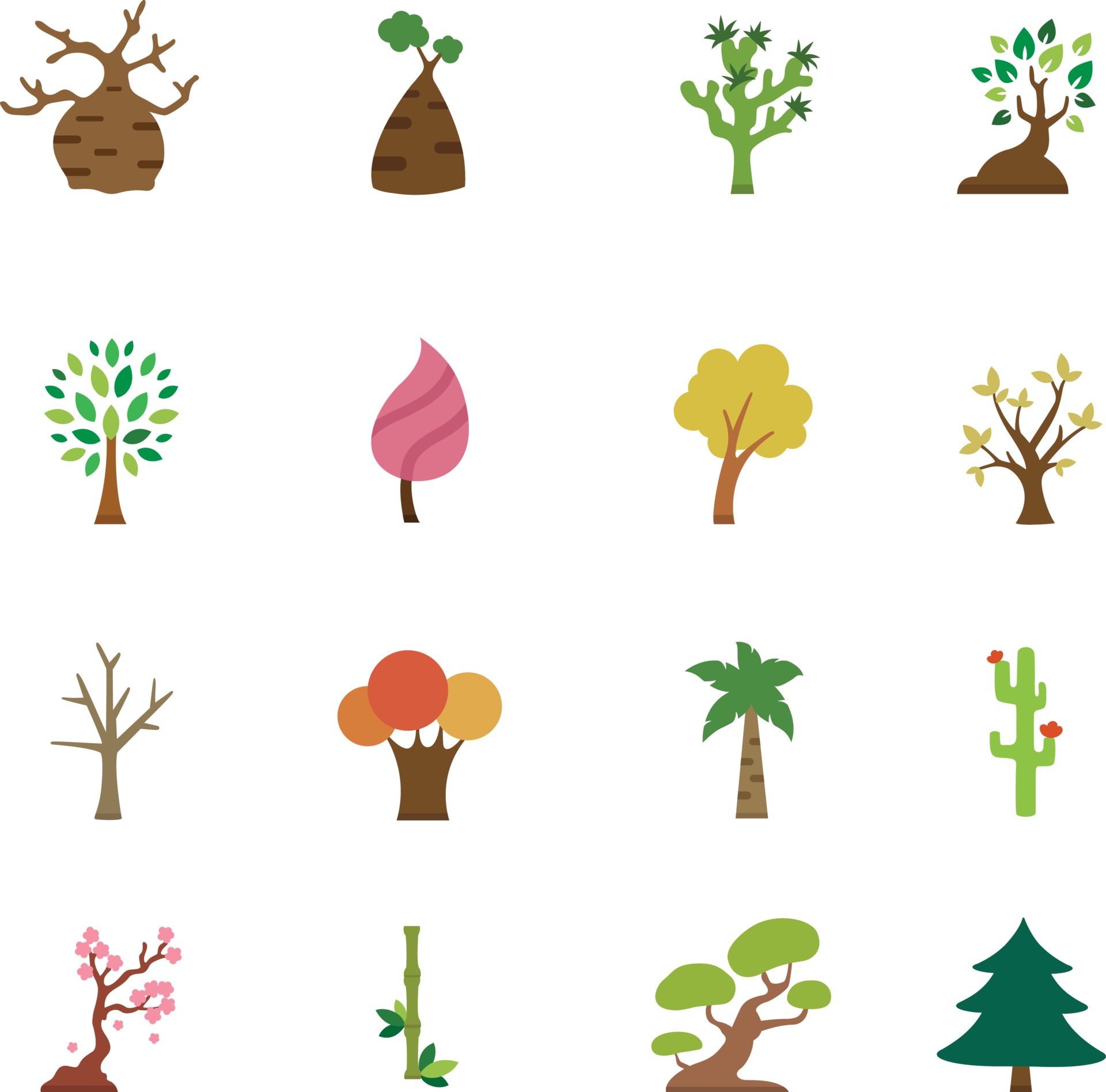 tree icons set 3135369 Vector Art at Vecteezy