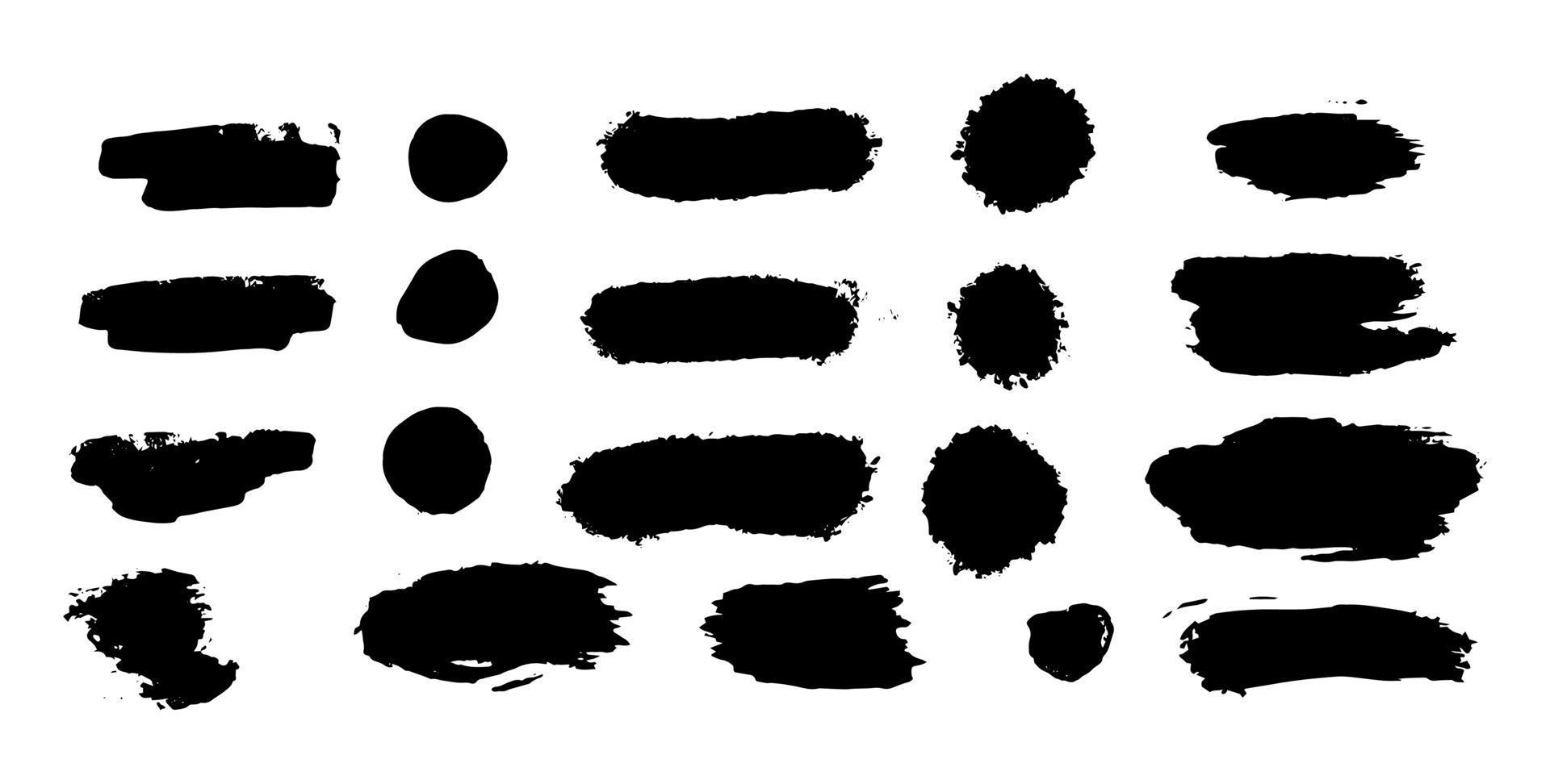 Set hand drawn of grunge rectangles and stripes template backgrounds ...