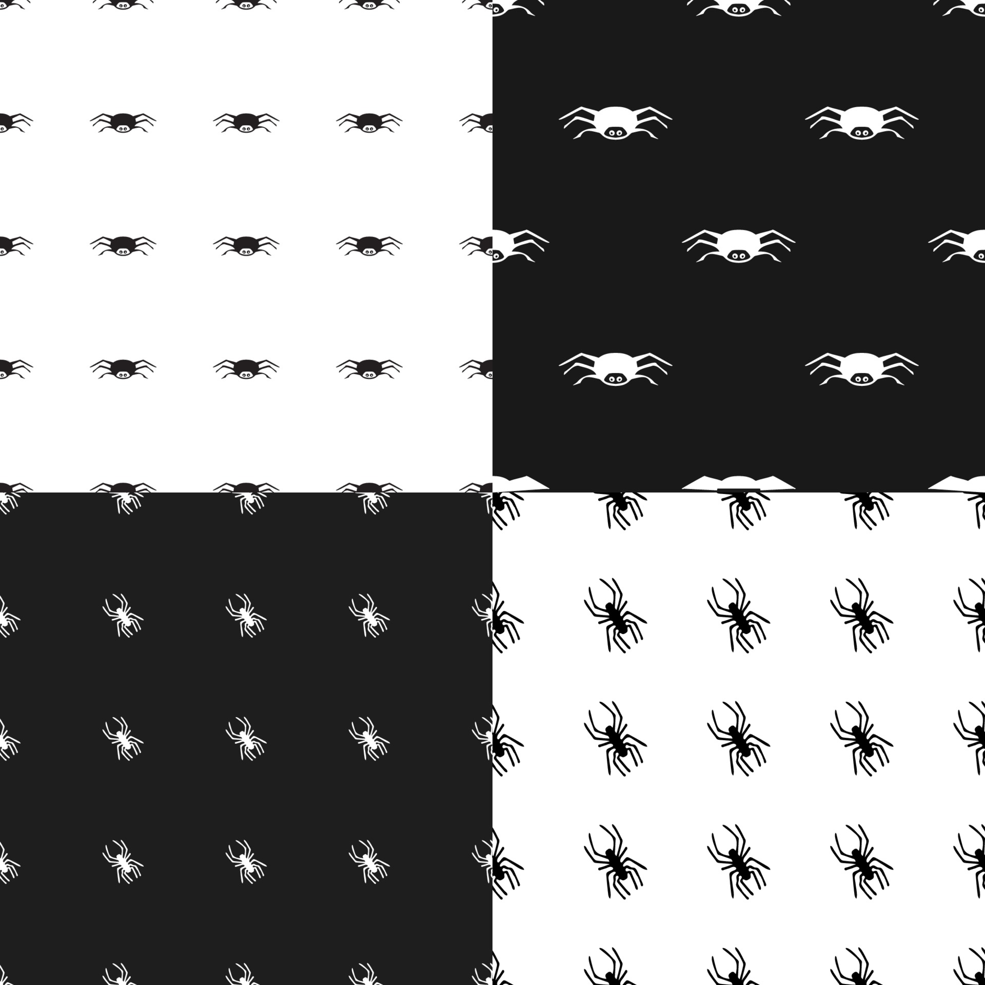 Seamless patterns with spiders. Vector Halloween backgrounds 3145917 ...