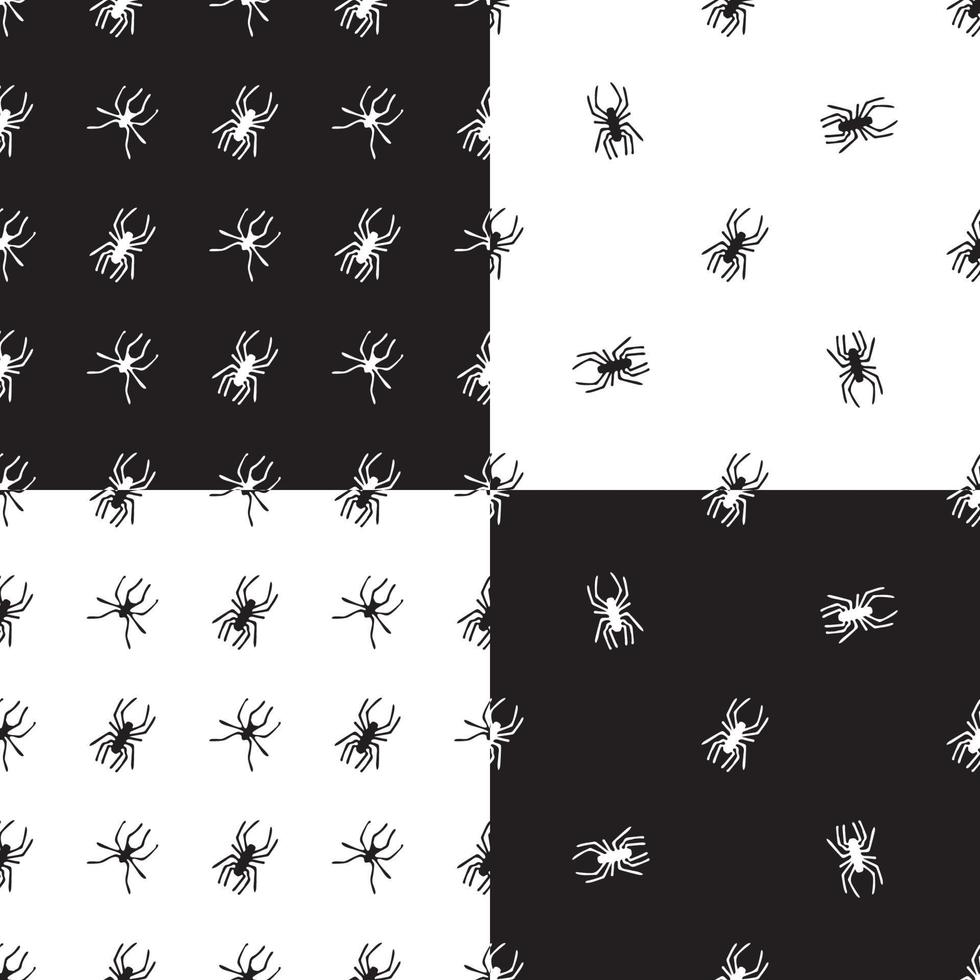 Seamless patterns with spiders. Vector Halloween backgrounds 3145923 ...