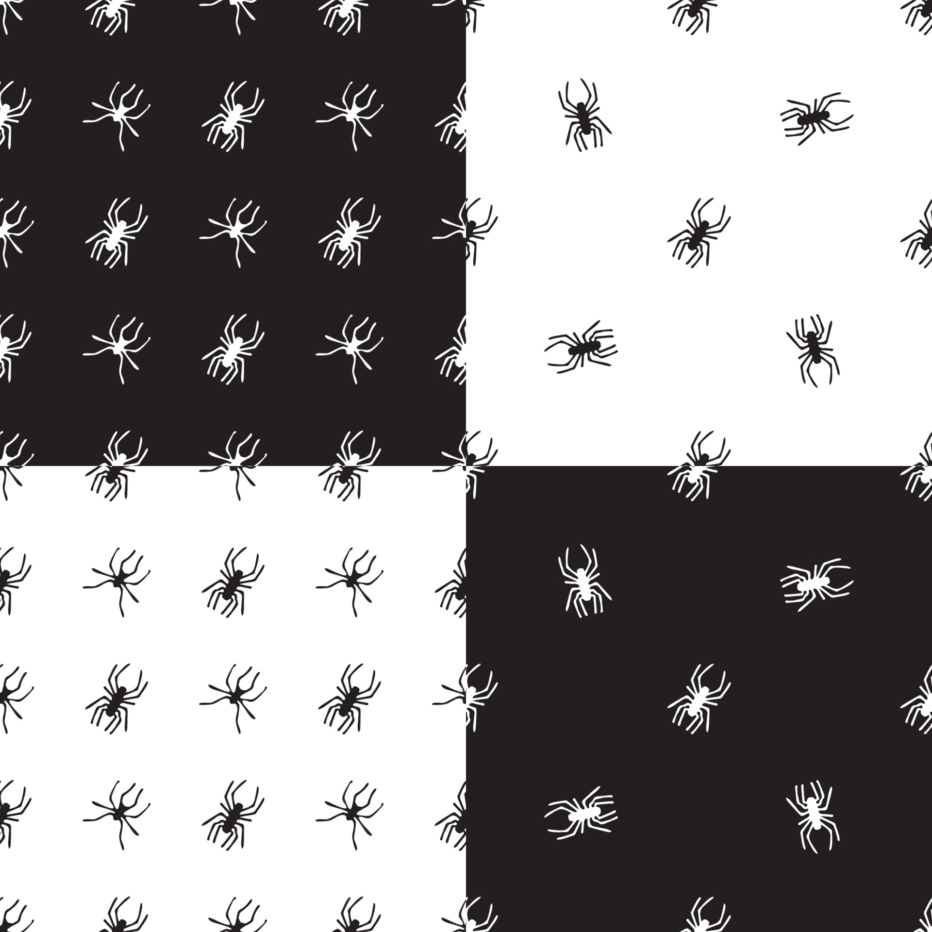 Seamless patterns with spiders. Vector Halloween backgrounds 3145923 ...