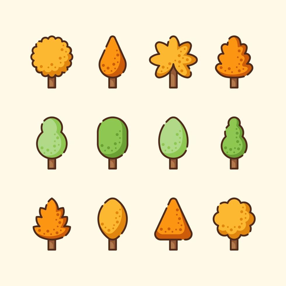 Autumn Tree Icon Set 3150085 Vector Art at Vecteezy