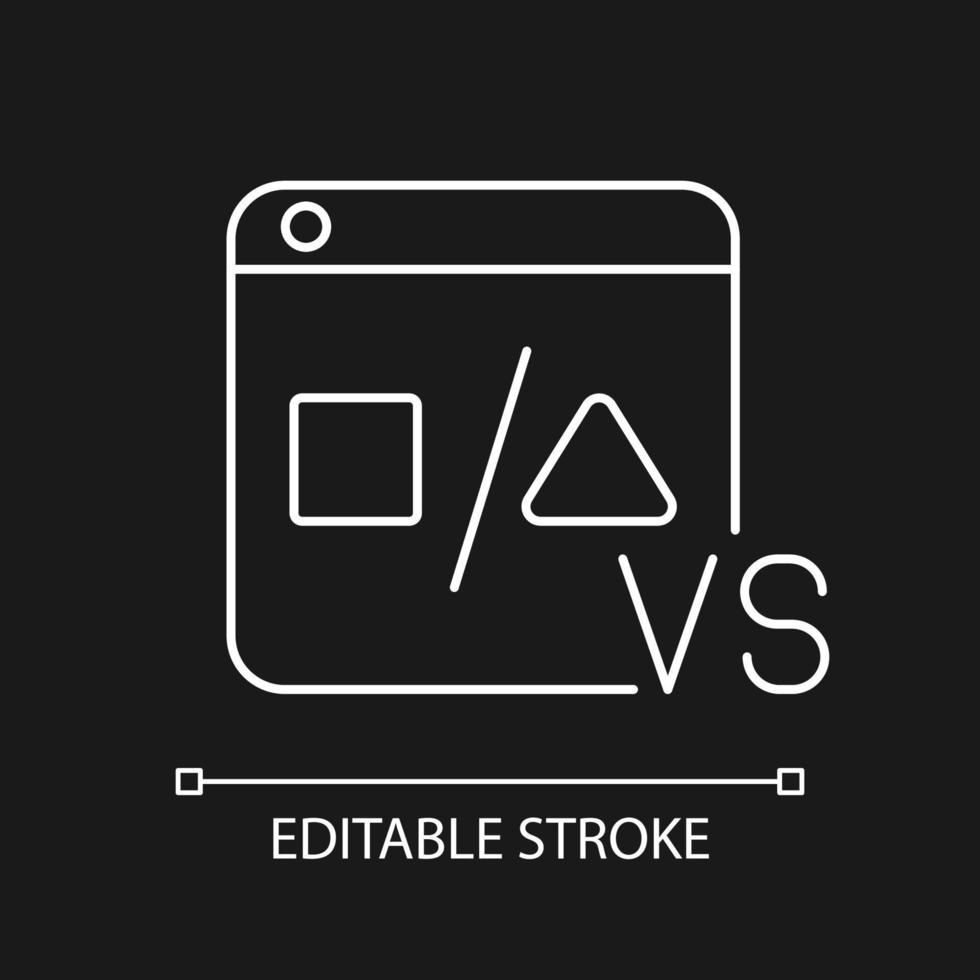 Comparison platforms white linear icon for dark theme 3160104 Vector ... Comparison platforms white linear icon for dark theme 3160104 Vector ...