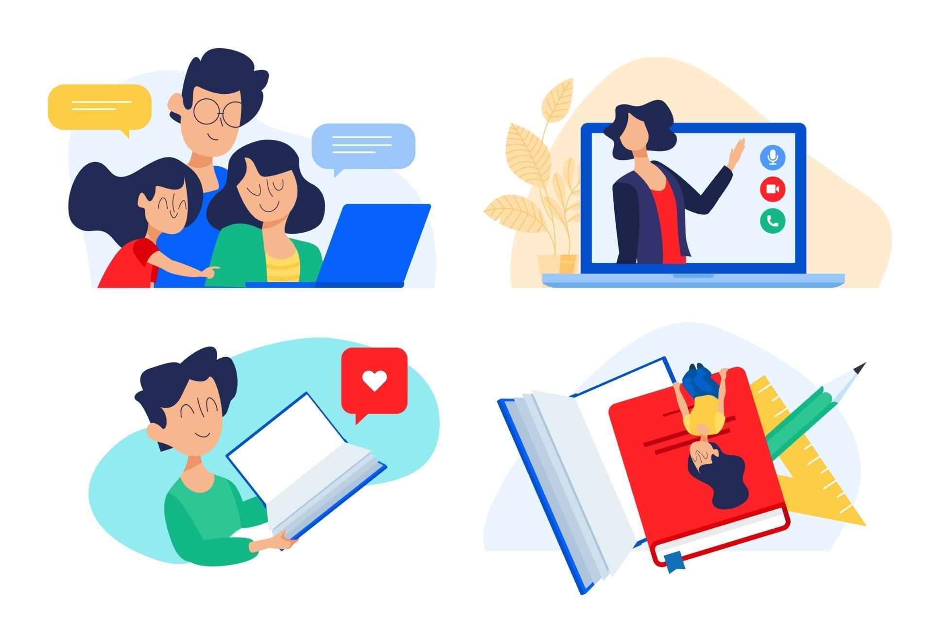 Conjunto De Ilustraciones De Educación 3160950 Vector En Vecteezy