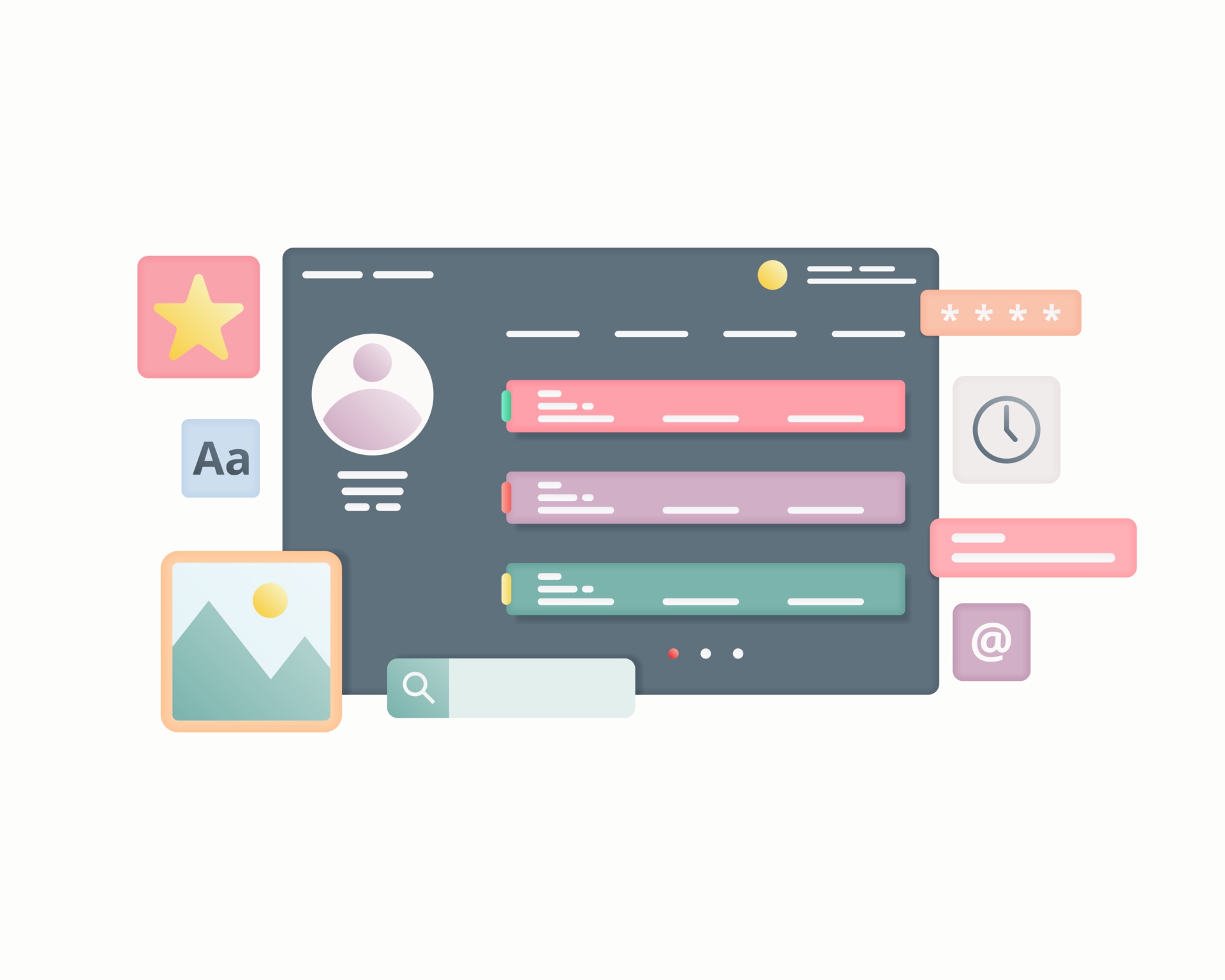 Web page interface design. Web design and web development concept ...