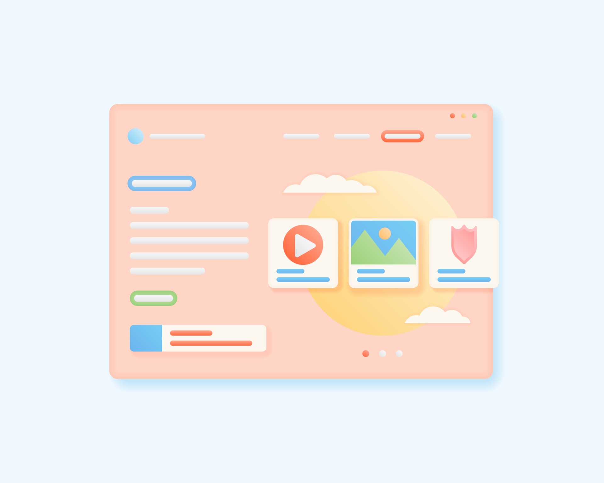 Web page interface design. Web design and web development concept ...