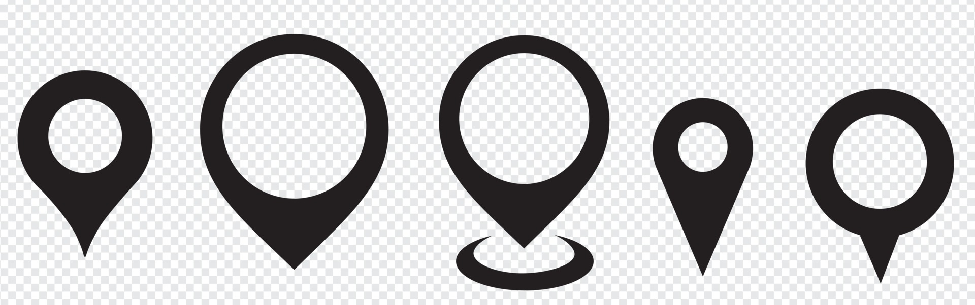 Simple Map Pin Map Marker Pointer Icon Set Modern Map Markers 3170285