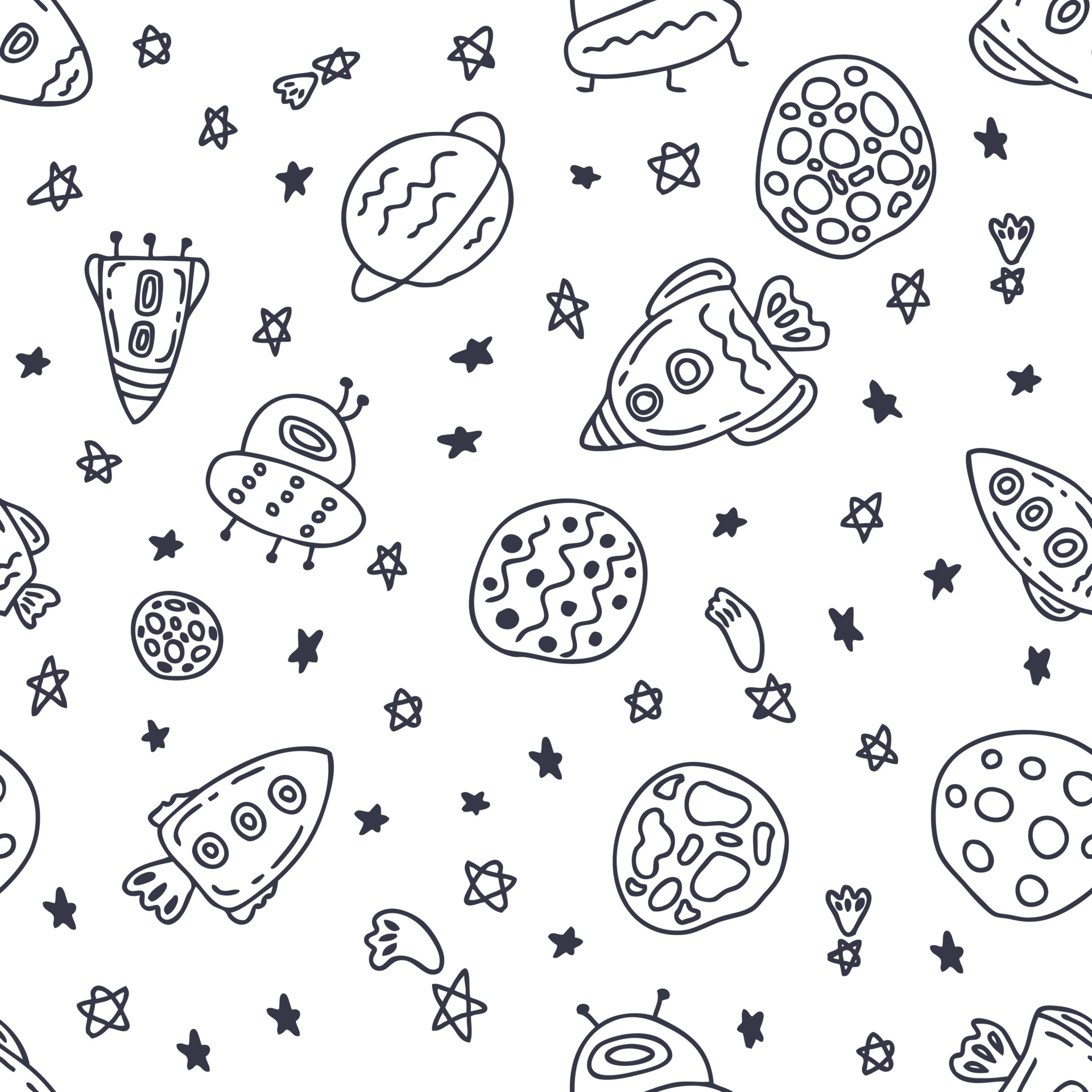 Space Seamless Pattern Vector Art, Icons, and Graphics for Free Download