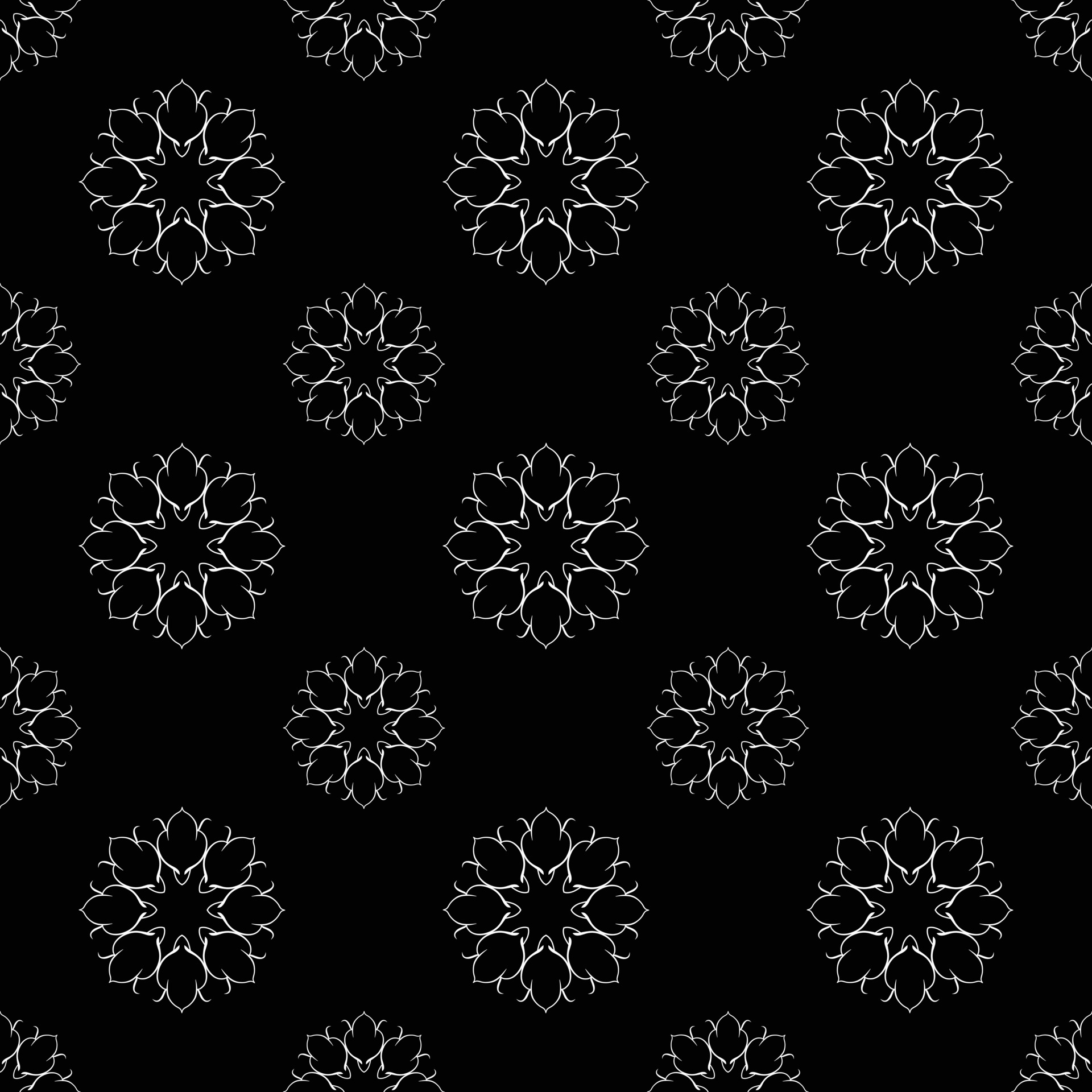 Hand drawn seamless repeat pattern in single color 3180805 Vector Art ...