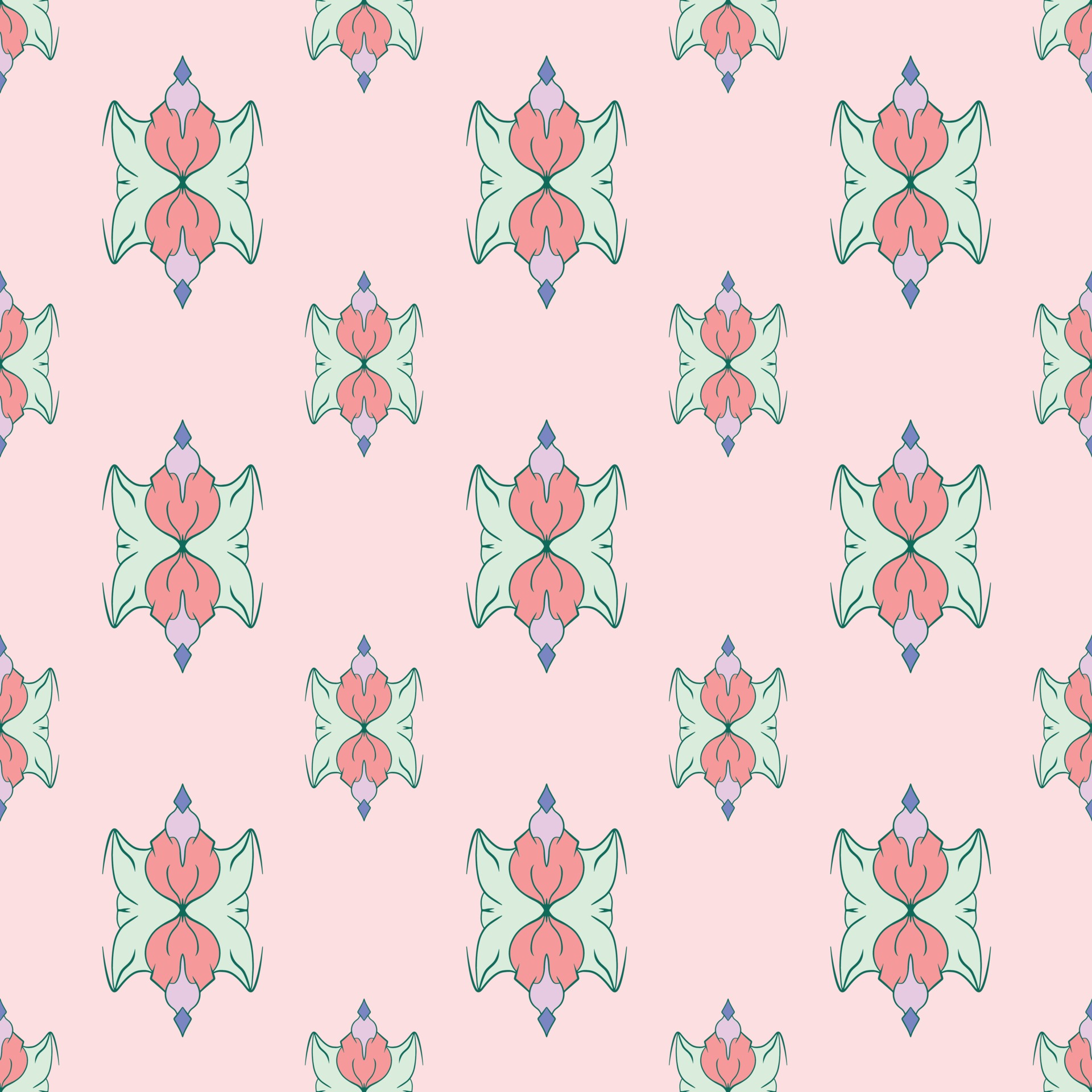 colorful vector repeat pattern, Hand drawn pattern or background ...