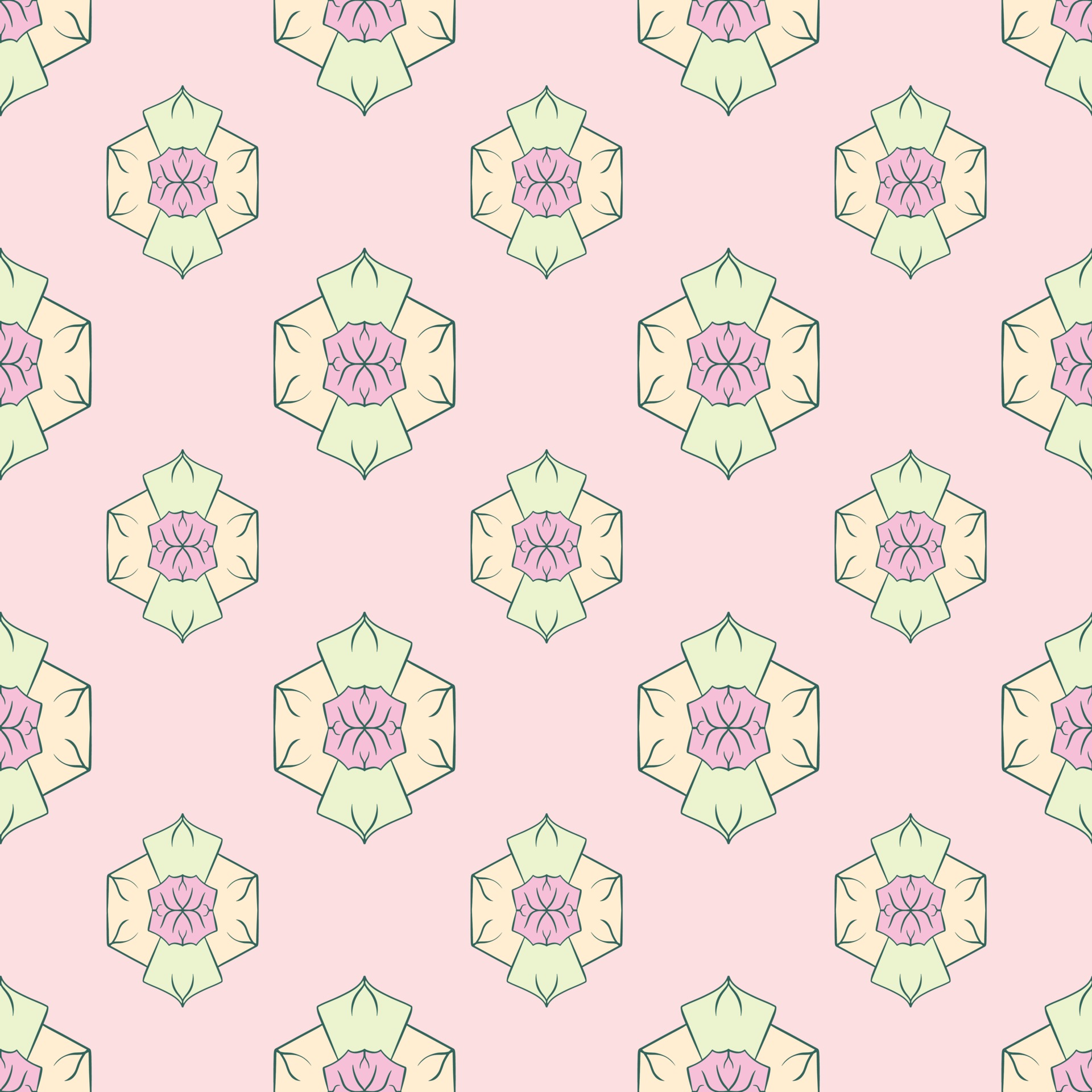 colorful vector repeat pattern, Hand drawn pattern or background ...