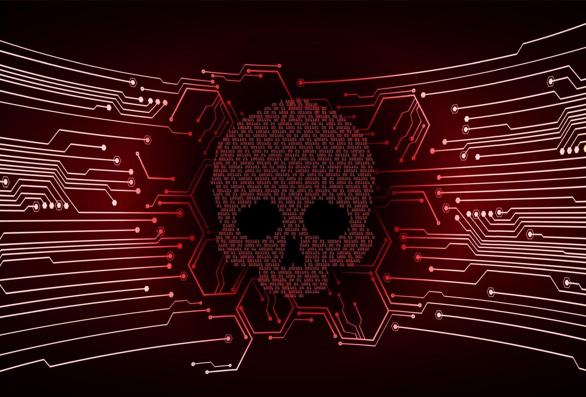 cyber hacker attack background, skull vector 3181982 Vector Art at Vecteezy