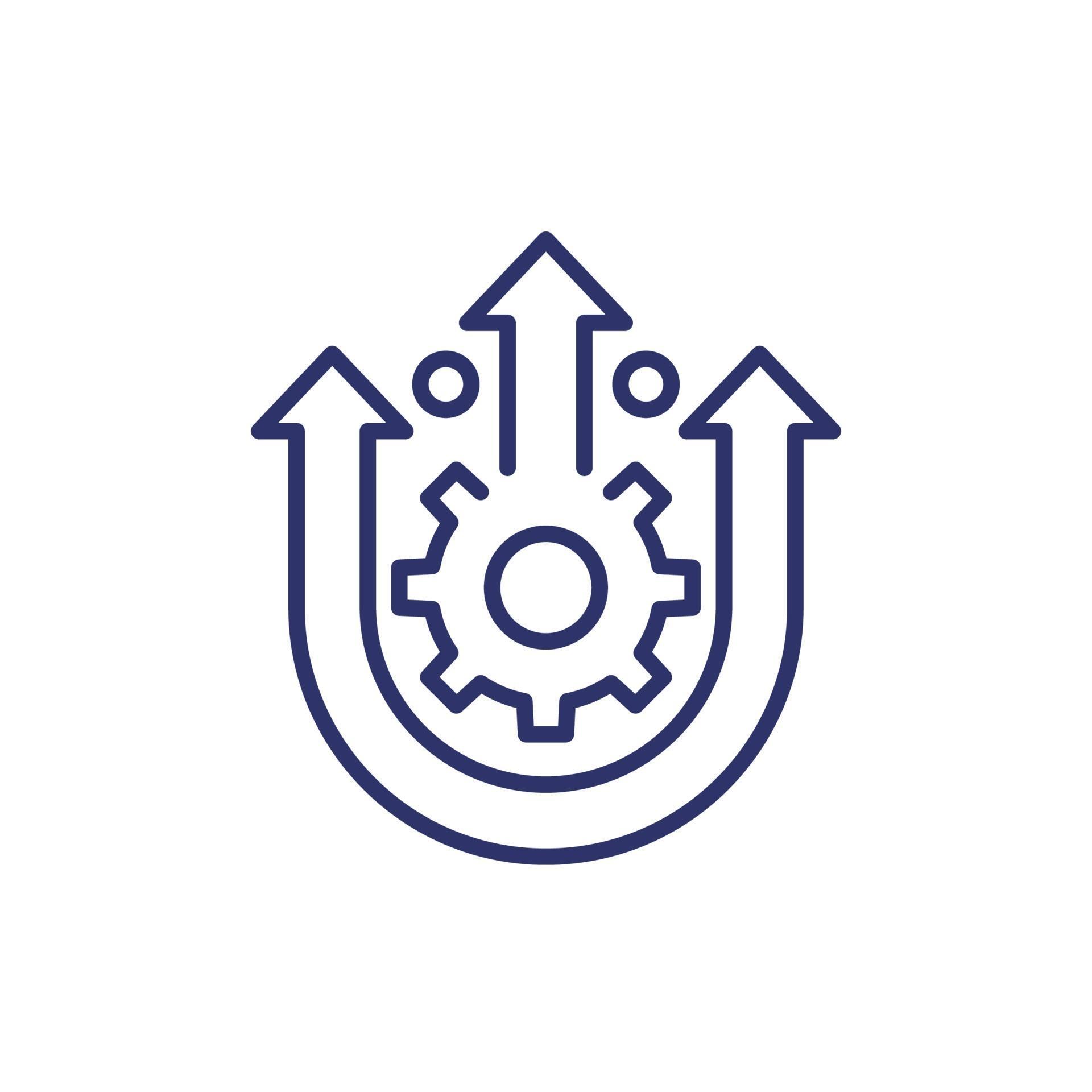 Integration, optimization line icon with gear and arrows 3184289 Vector ... Integration, optimization line icon with gear and arrows 3184289 Vector ...