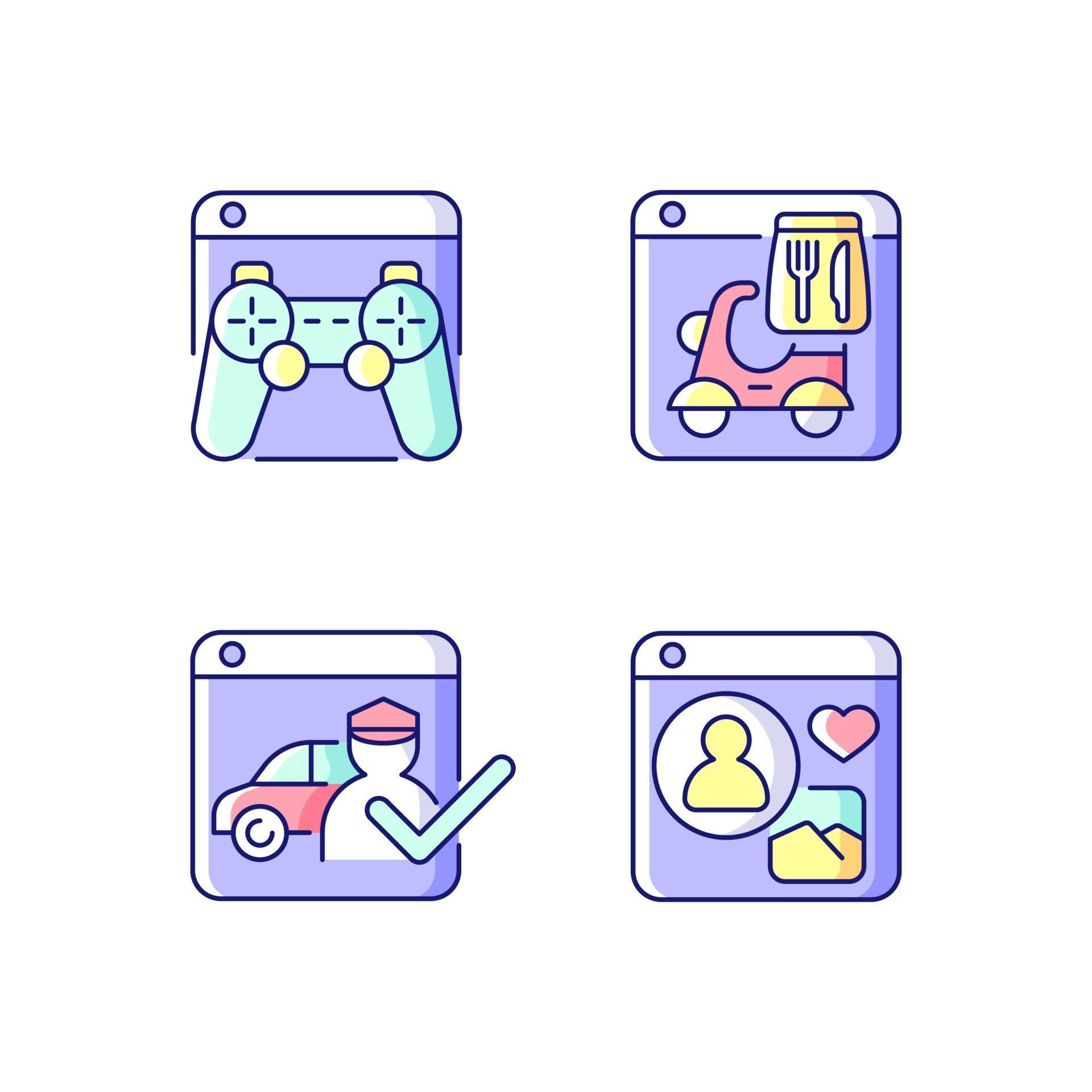 Platform Business Rgb Color Icons Set 3189832 Vector Art At Vecteezy