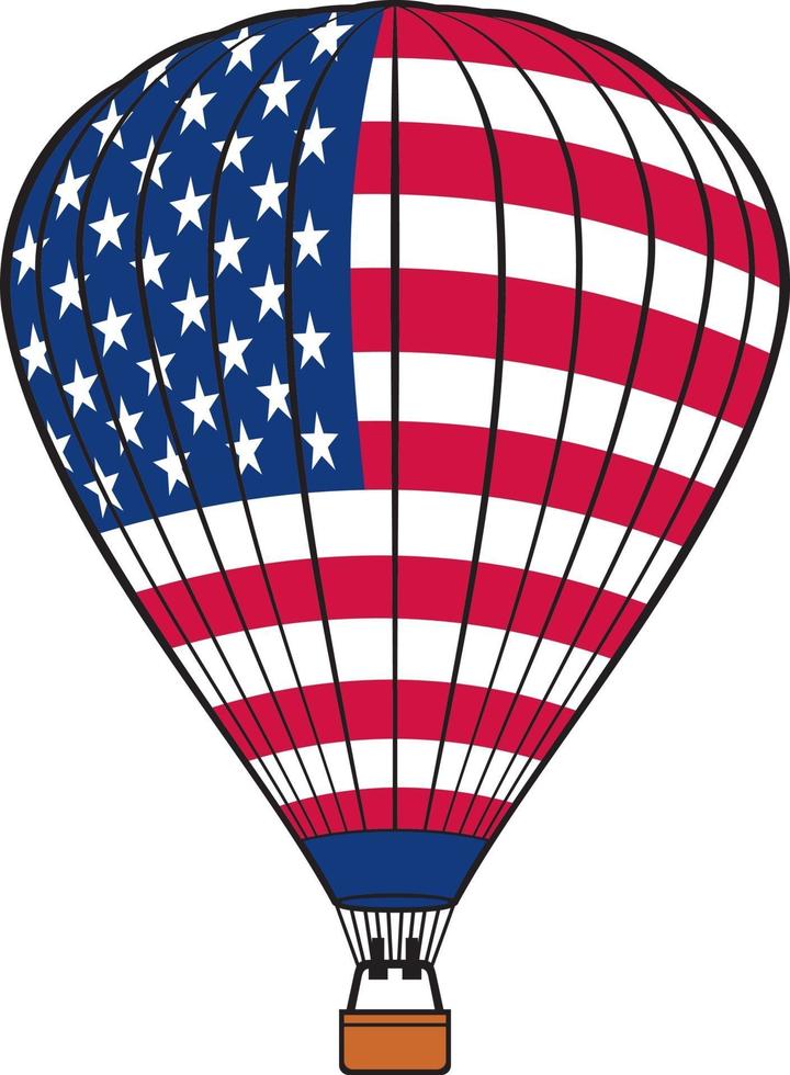 Hot Air Balloon with USA Flag 3190252 Vector Art at Vecteezy
