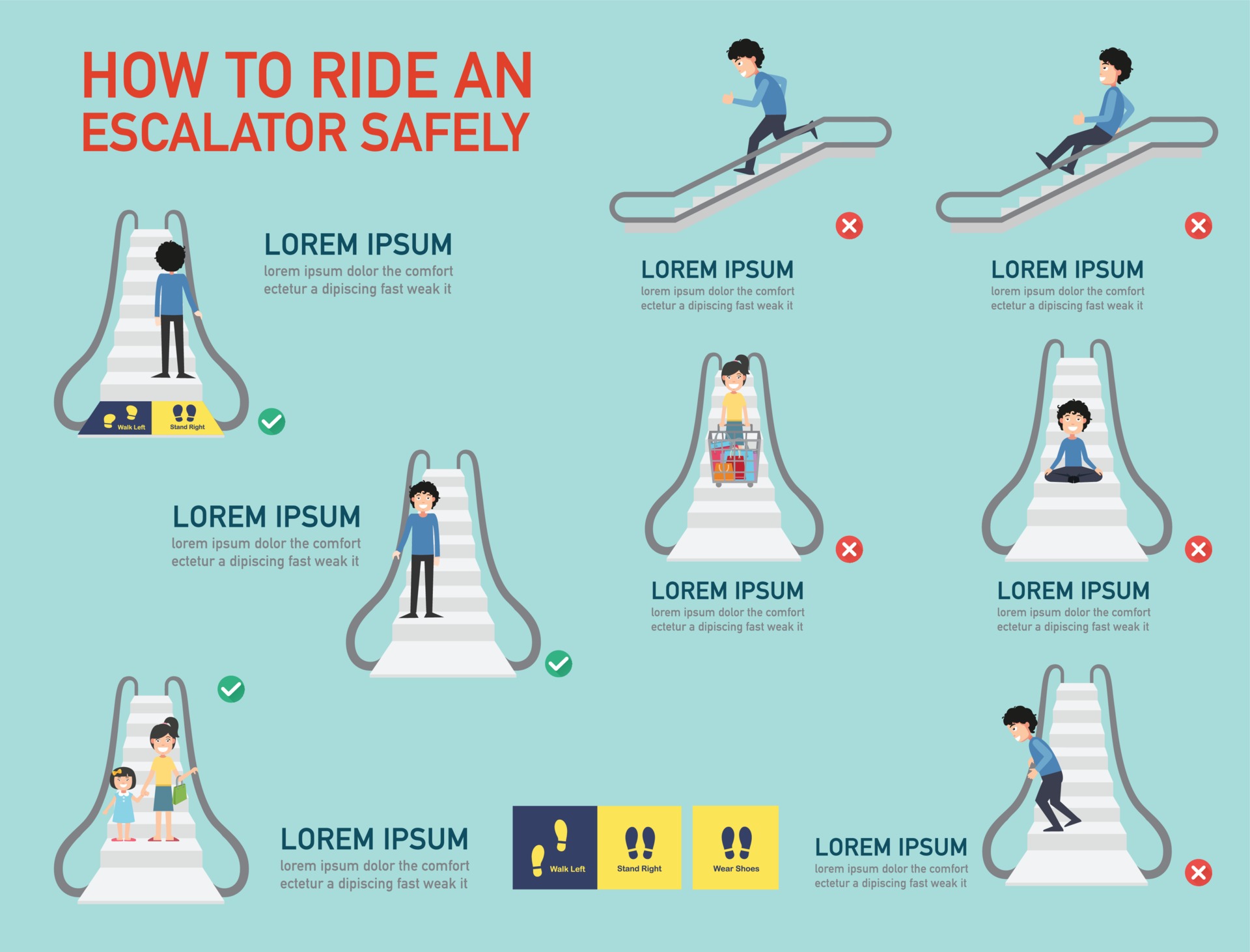 How to ride an escalator safely,infographic,illustration 3204386 Vector ... How to ride an escalator safely,infographic,illustration 3204386 Vector ...