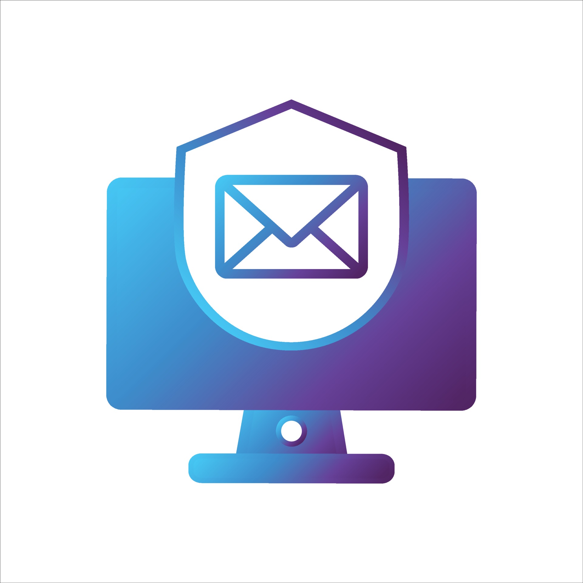 computer with security shield icon. safe computing icon 3205966 Vector ...
