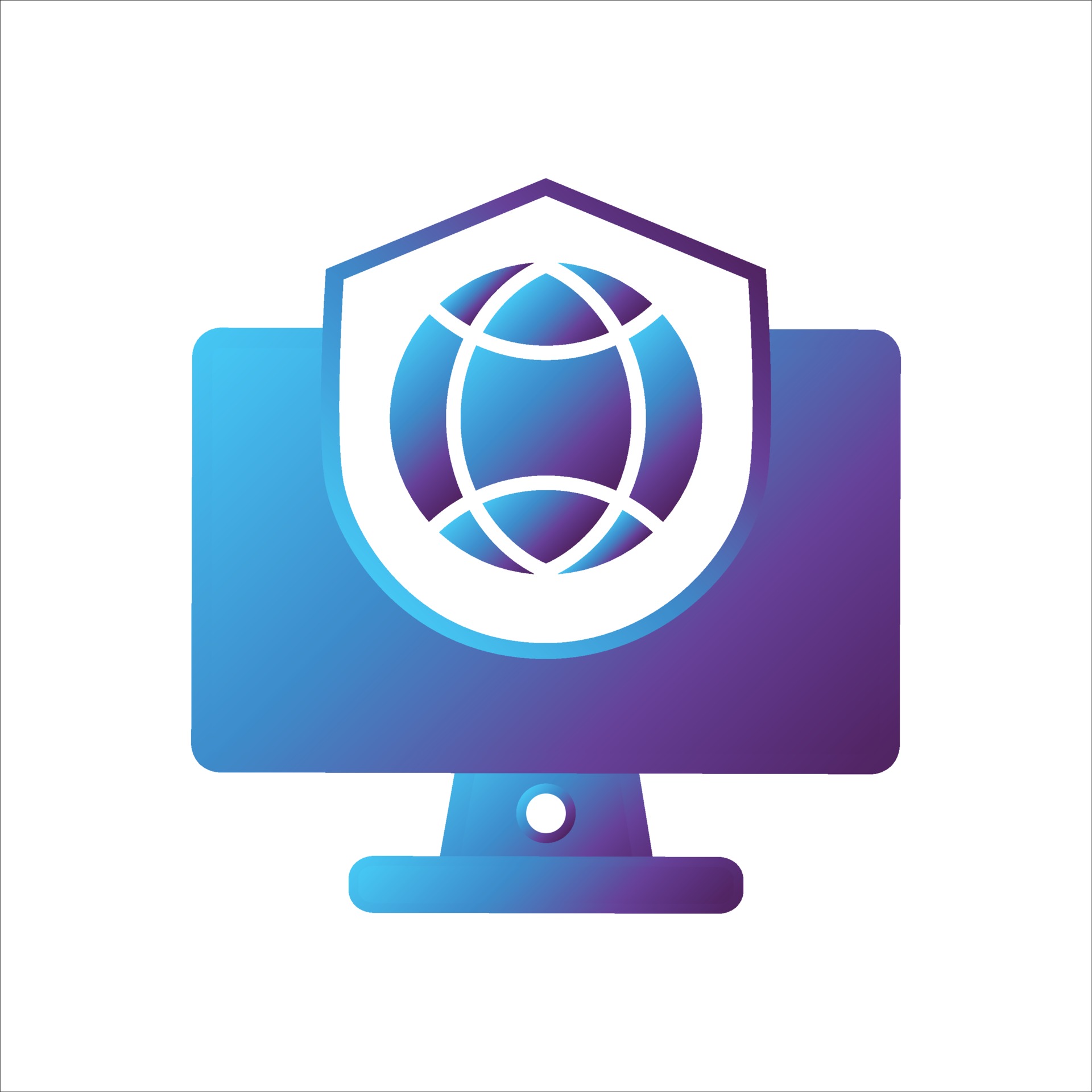 computer with security shield icon. safe computing icon 3205982 Vector ...