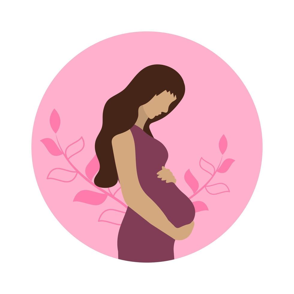 Pregnant Woman Logo Modern Flat Design Illustration 3211164 Vector Art