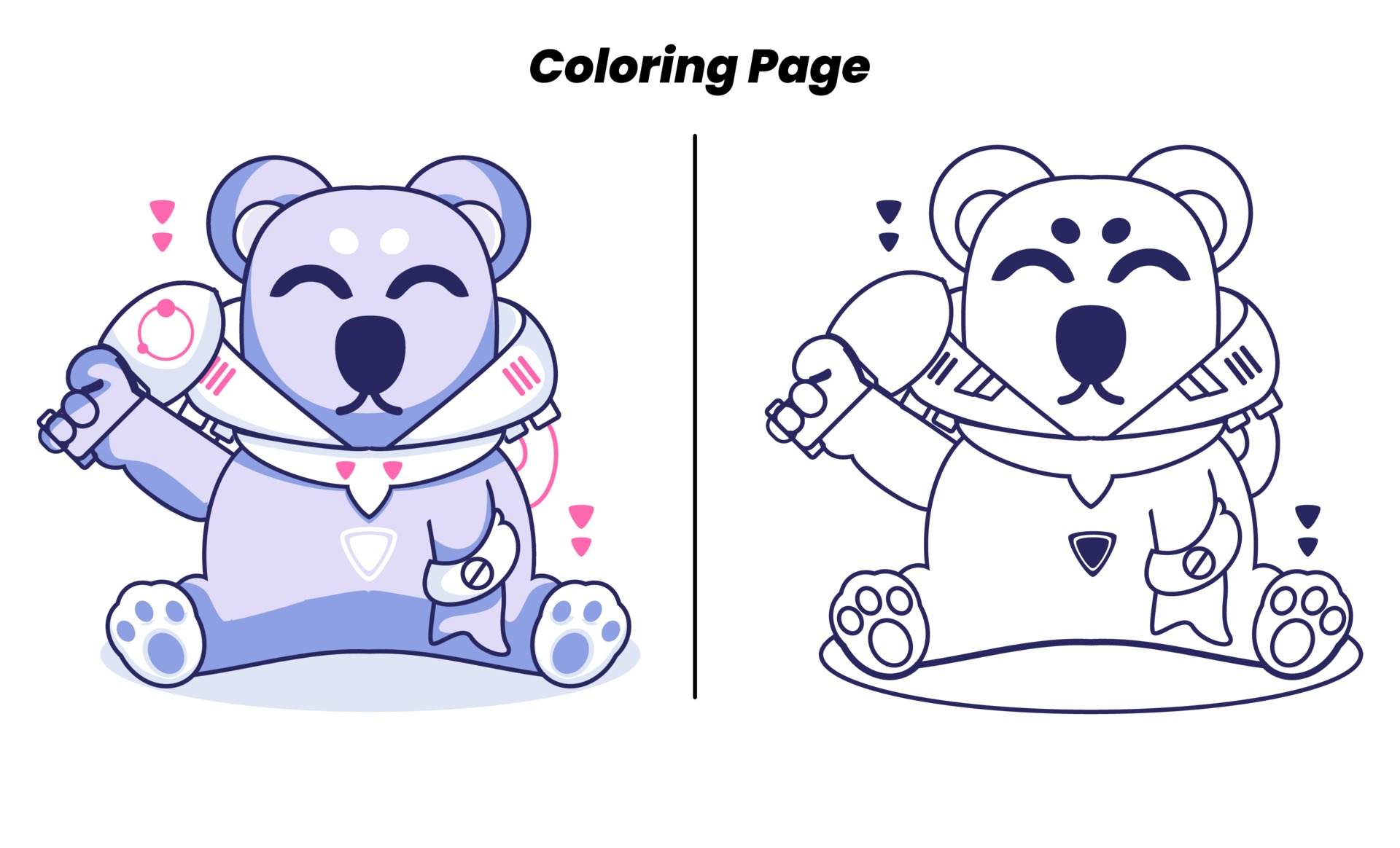 cute koala with coloring pages 3211275 Vector Art at Vecteezy