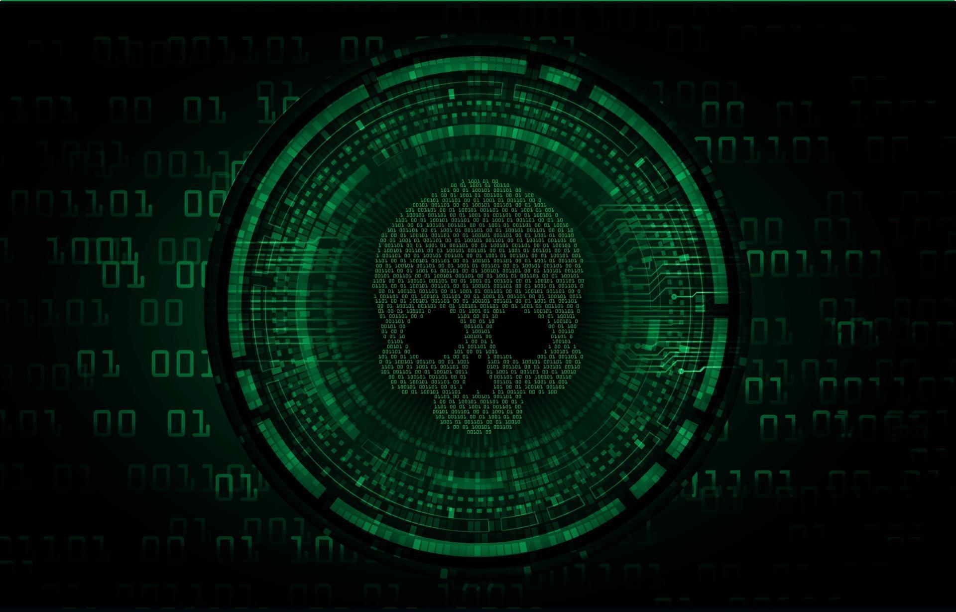 cyber hacker attack background, skull vector 3217500 Vector Art at Vecteezy