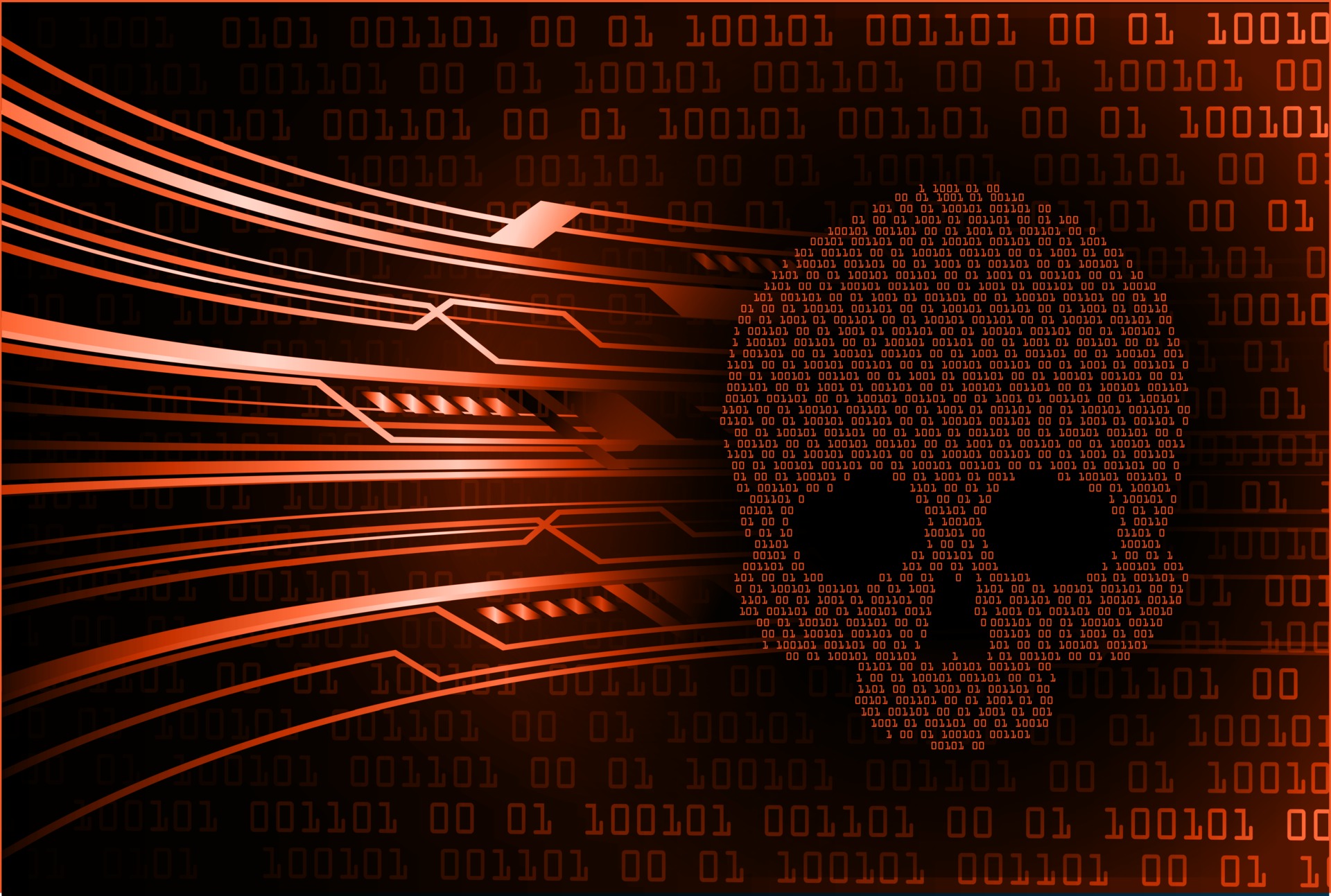 cyber hacker attack background, skull vector 3217696 Vector Art at Vecteezy