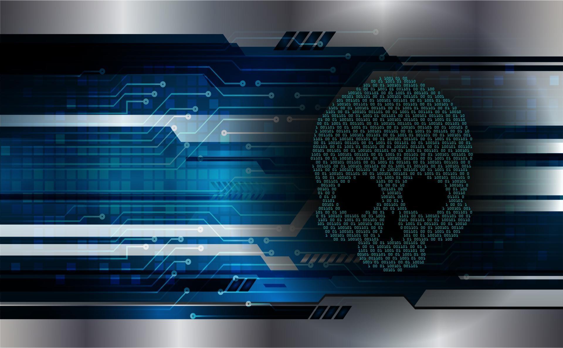 cyber hacker attack background, skull vector 3217708 Vector Art at Vecteezy
