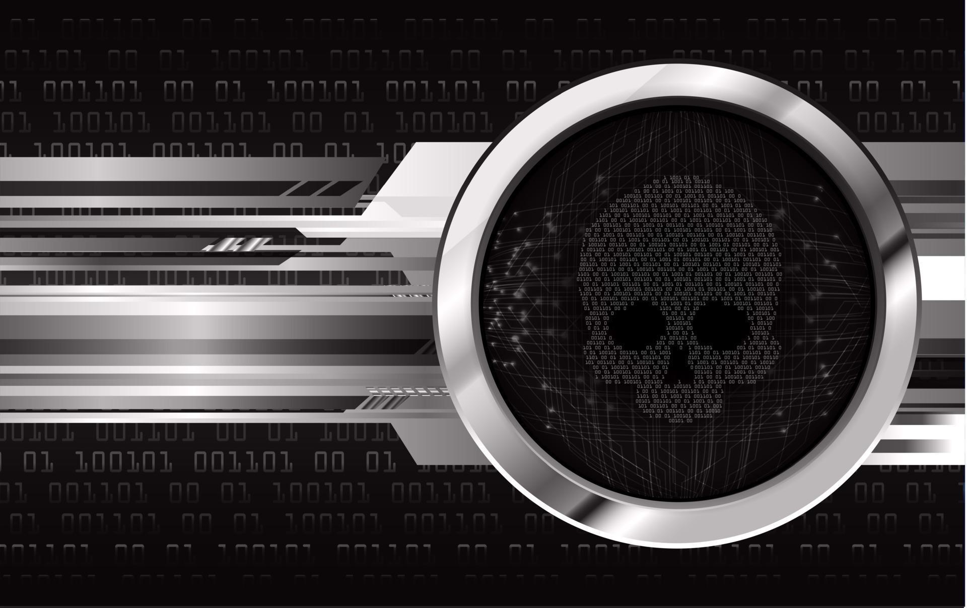 cyber hacker attack background, skull vector 3217806 Vector Art at Vecteezy