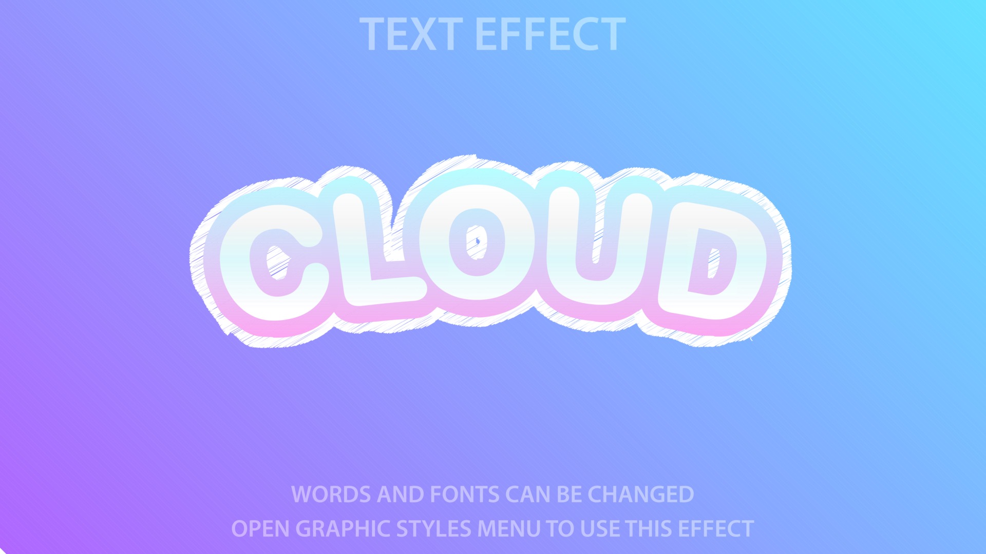 Cloud text effect template. Editable. EPS 10 3221170 Vector Art at Vecteezy